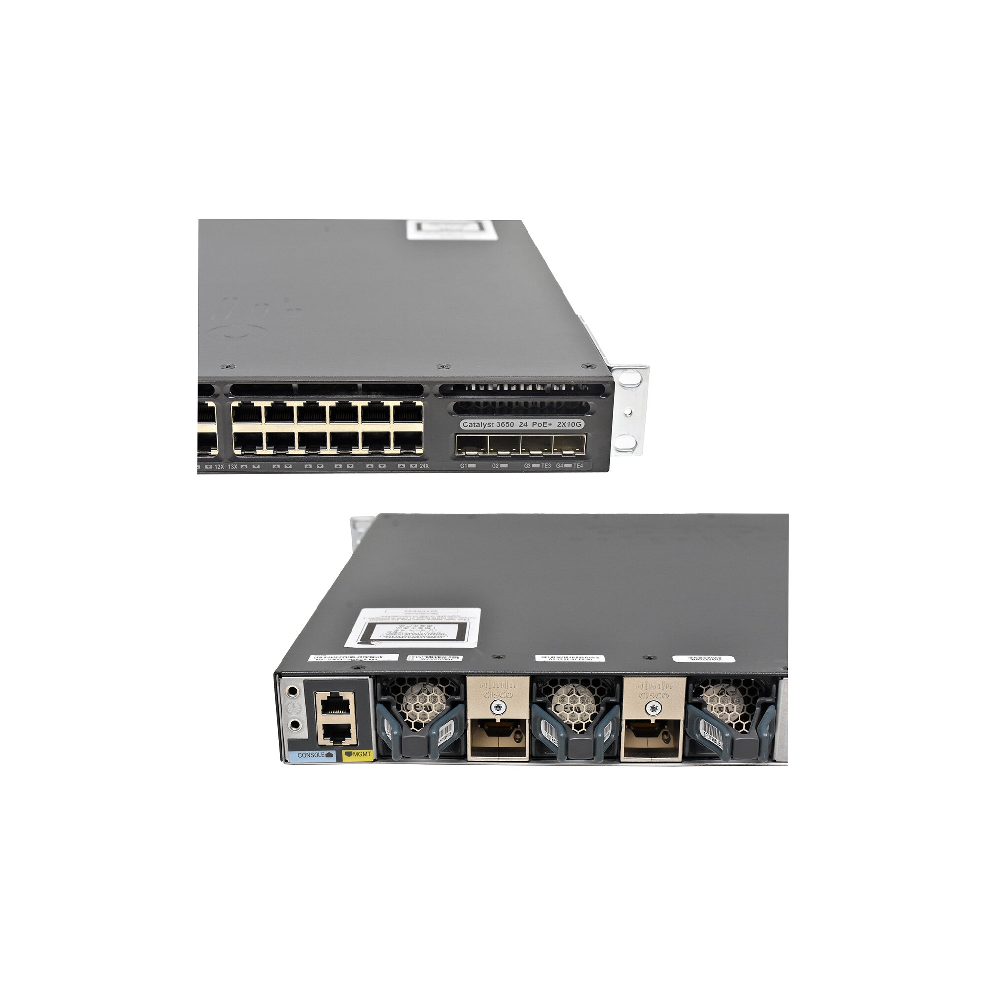 Cisco Catalyst WS-C3650-24PD-S 24-Port PoE+ RJ-45 GE Switch 2x 10G SFP+ ...