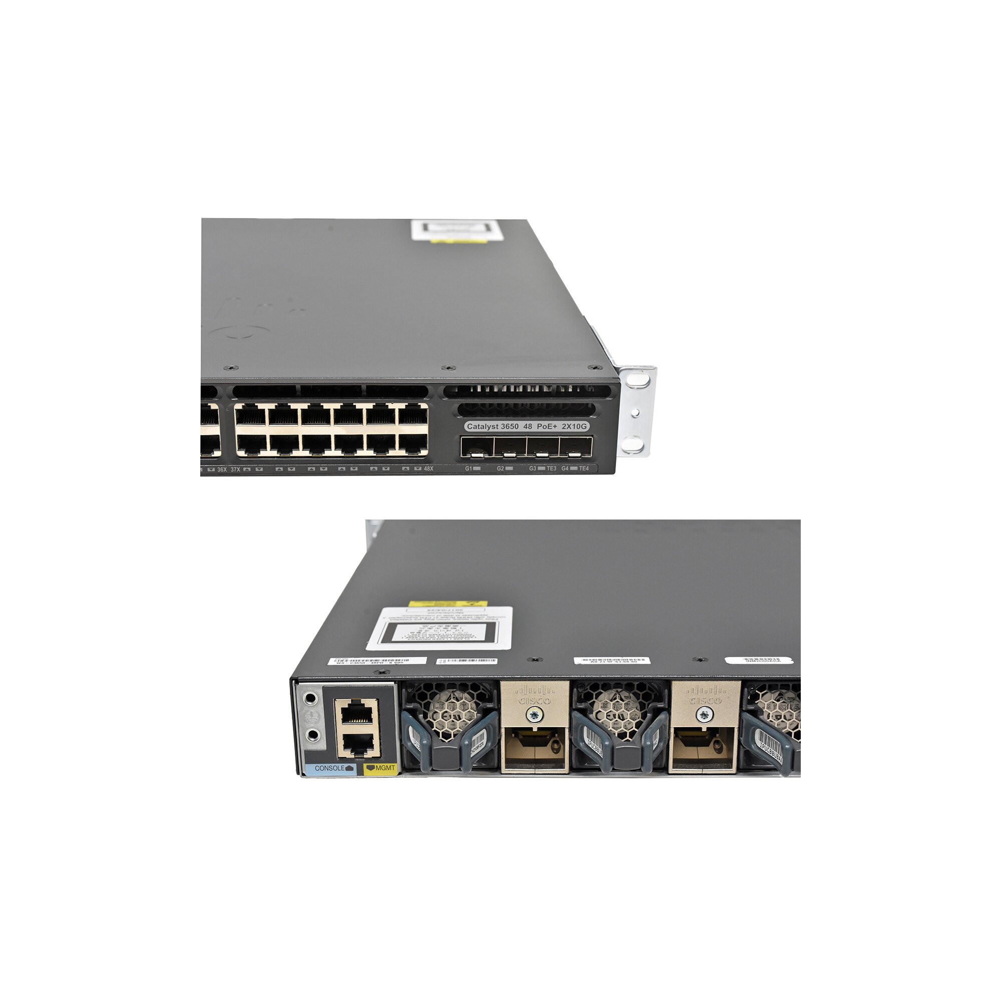 Cisco Catalyst WS-C3650-48PD 48-Port RJ-45 PoE+ GE Switch 2x 1G SFP 2x ...