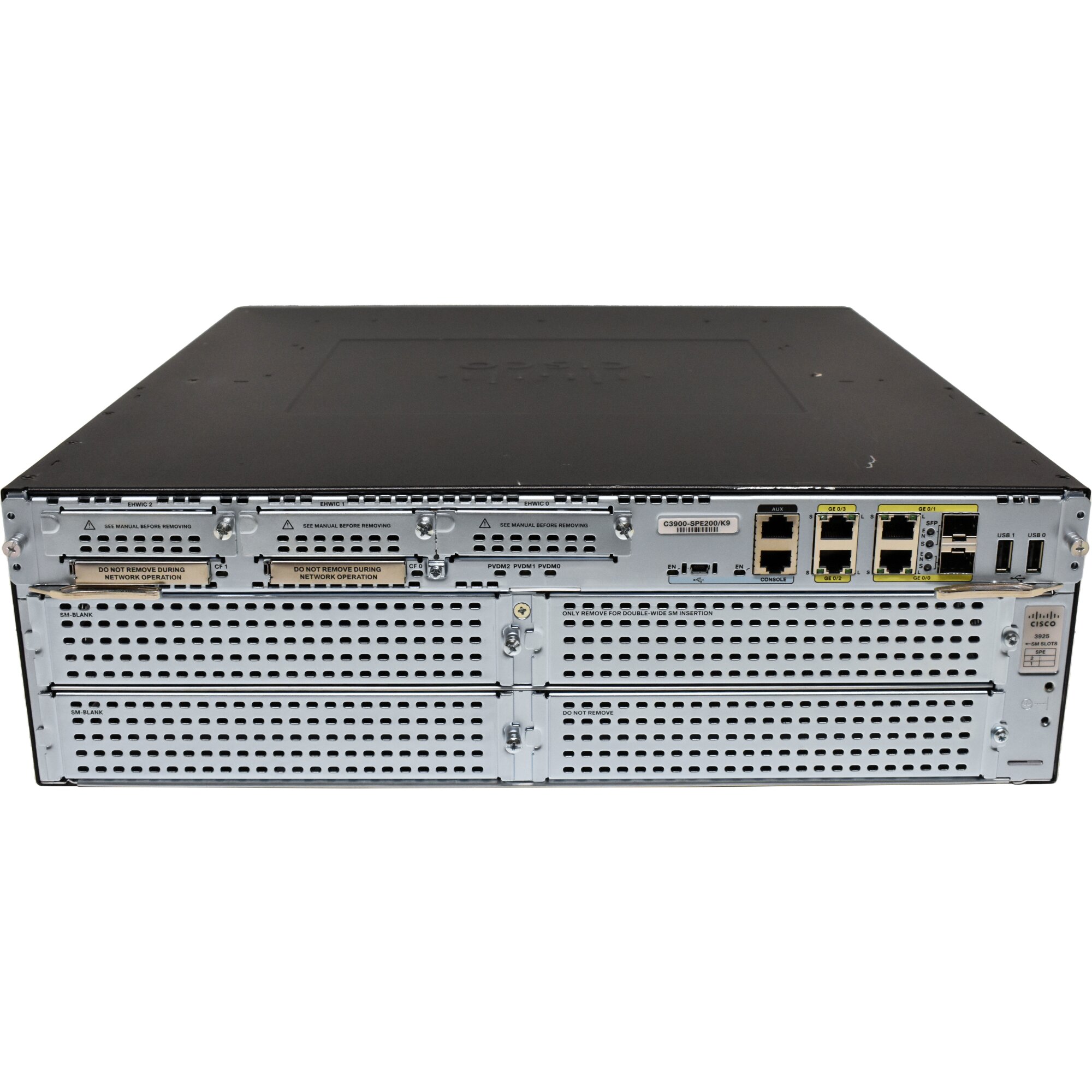 Cisco 3925 Router C3900-SPE100K9 + 4-Port Gigabit Ethernet Interface ...
