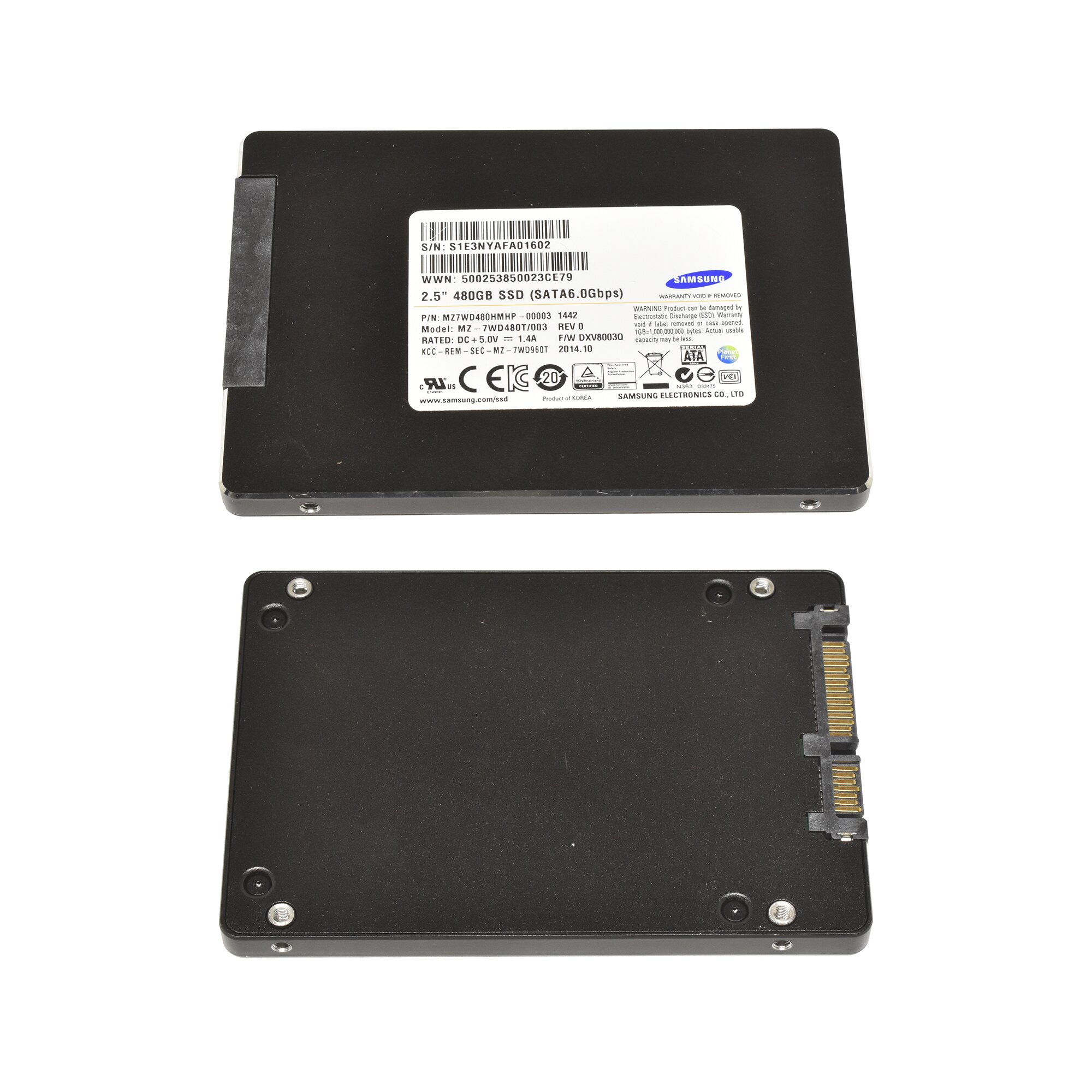 Samsung 480GB MZ-7WD480T/003 2.5" 6G SATA SSD MZ7WD480HMHP-00003 - Piospartslap