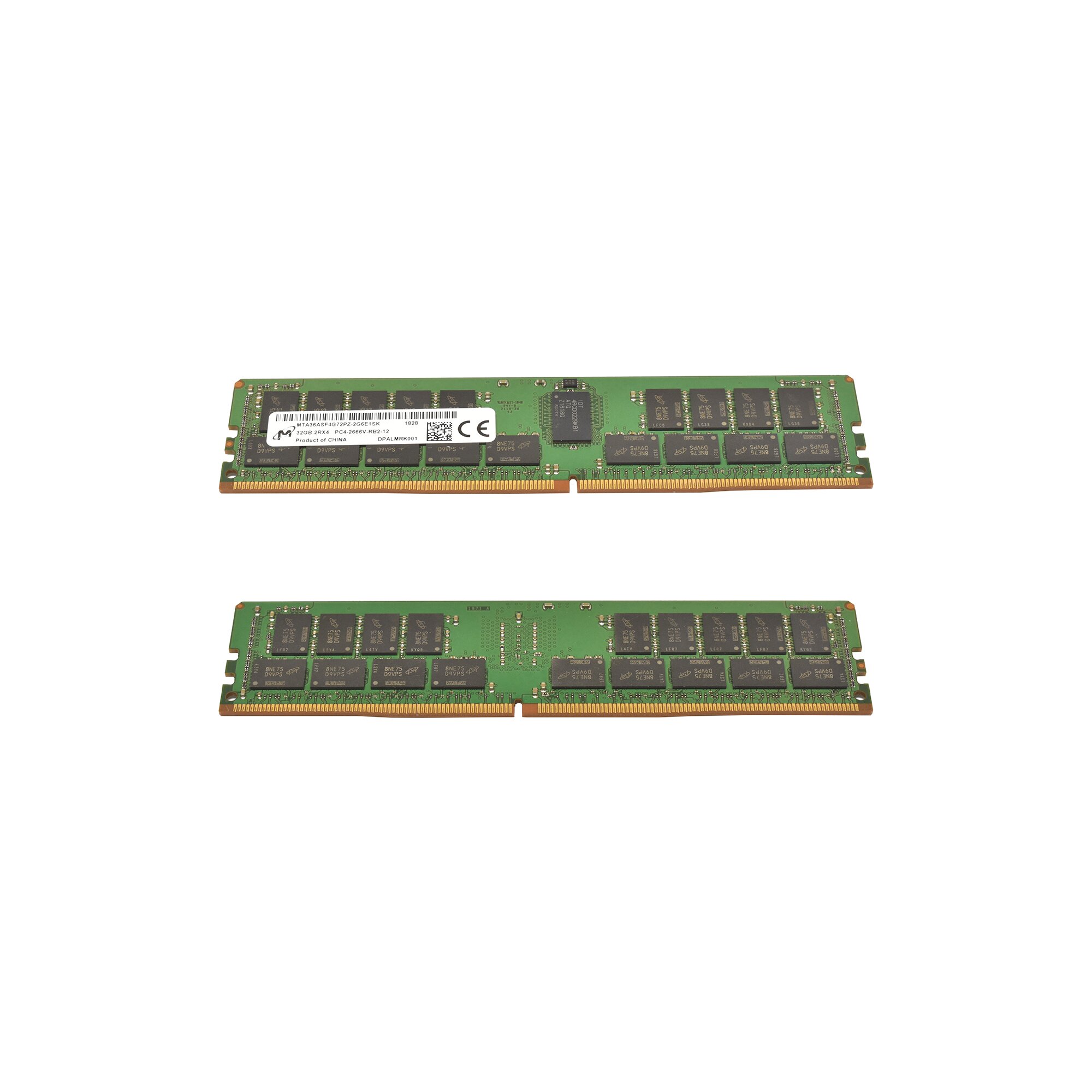 64 GB Micron 2x 32GB 2Rx4 PC4-2666V-RB2-12 Server RAM ECC DDR4 ...