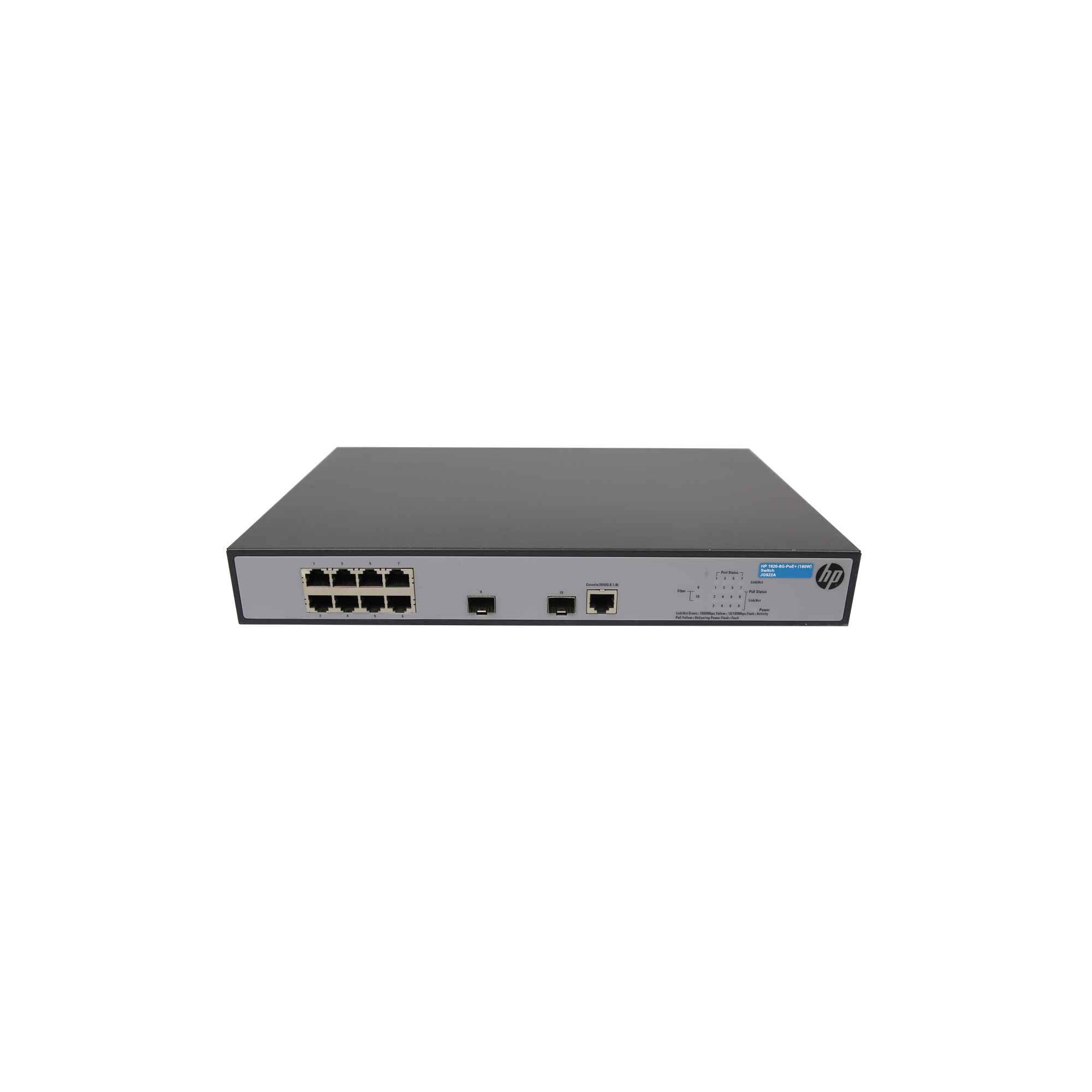 HP 1920-8G-PoE+ JG922A 8-Port RJ-45 PoE+ GE Switch 2x SFP - Piospartslap