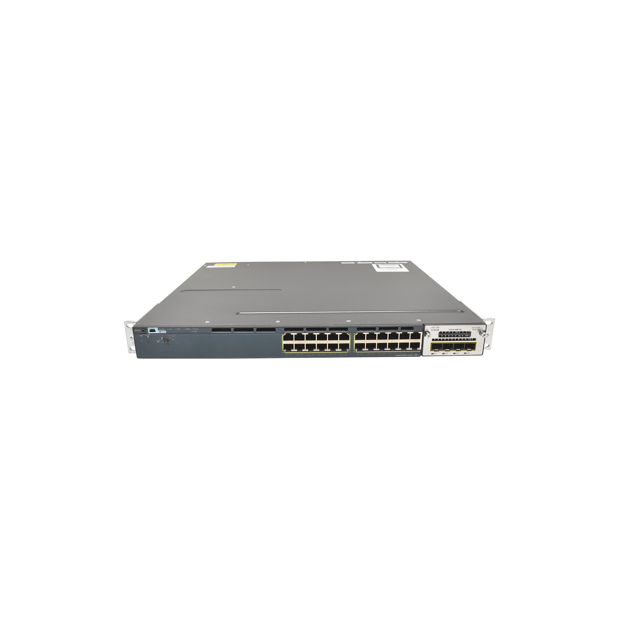 Cisco WS-C3560X-24P-S 24-Port PoE+ RJ-45 GE 1x PSU + C3KX-NM-1G Rack ...