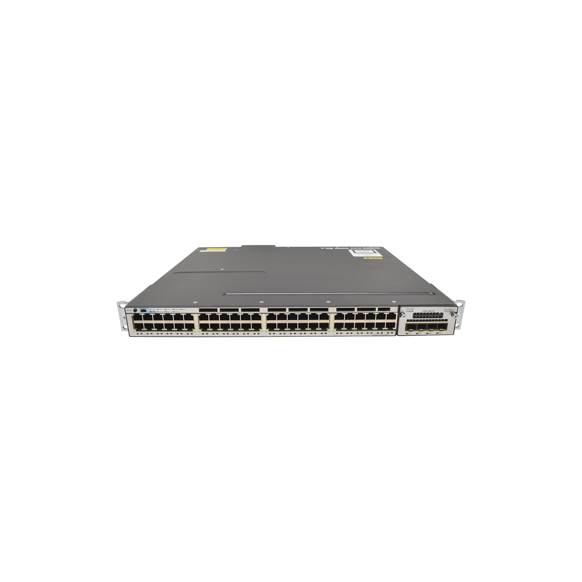 Cisco WS-C3750X-48T-S 48-Port RJ-45 GE Switch 1x PSU + C3KX-NM-1G Rack Ears