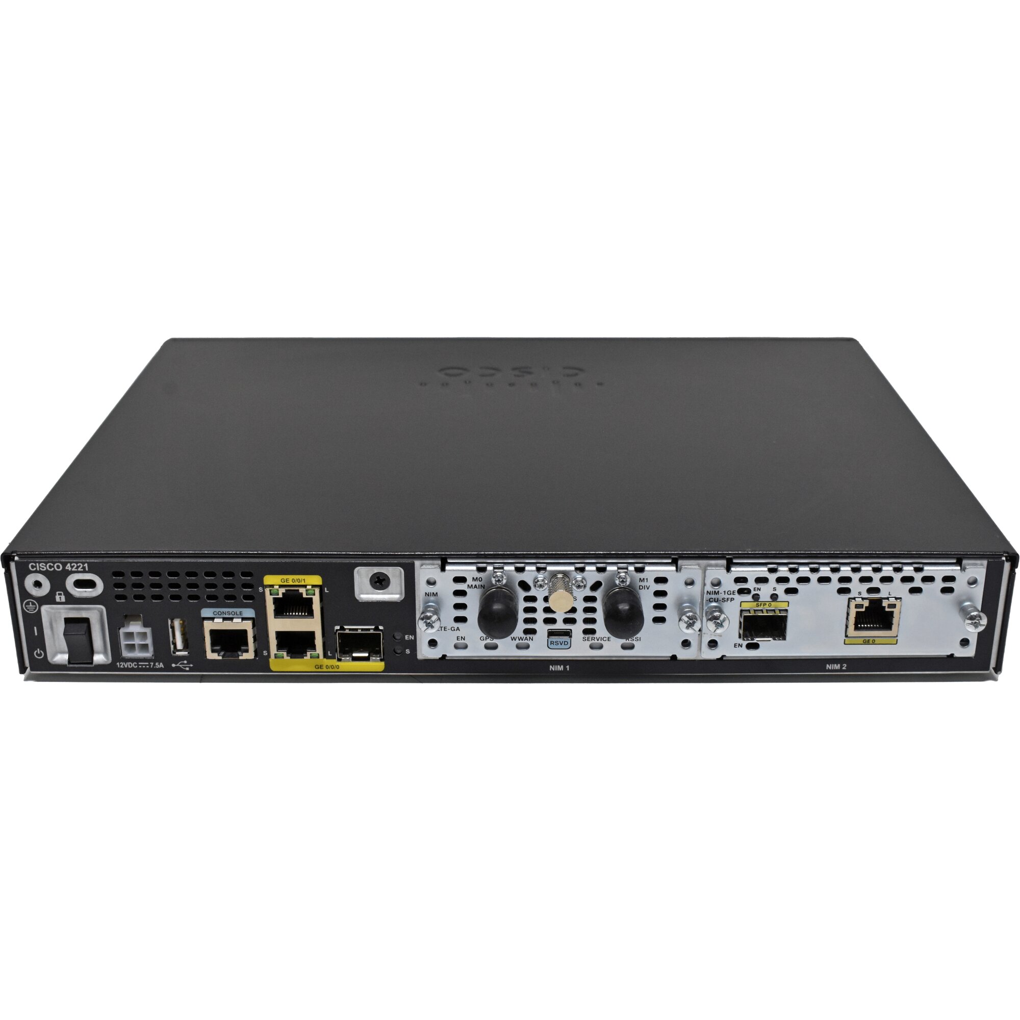 Cisco 4200 Series ISR4221/K9 GE Router +NIM-1GE-CU-SFP +NIM-4G-LTE-GA ...