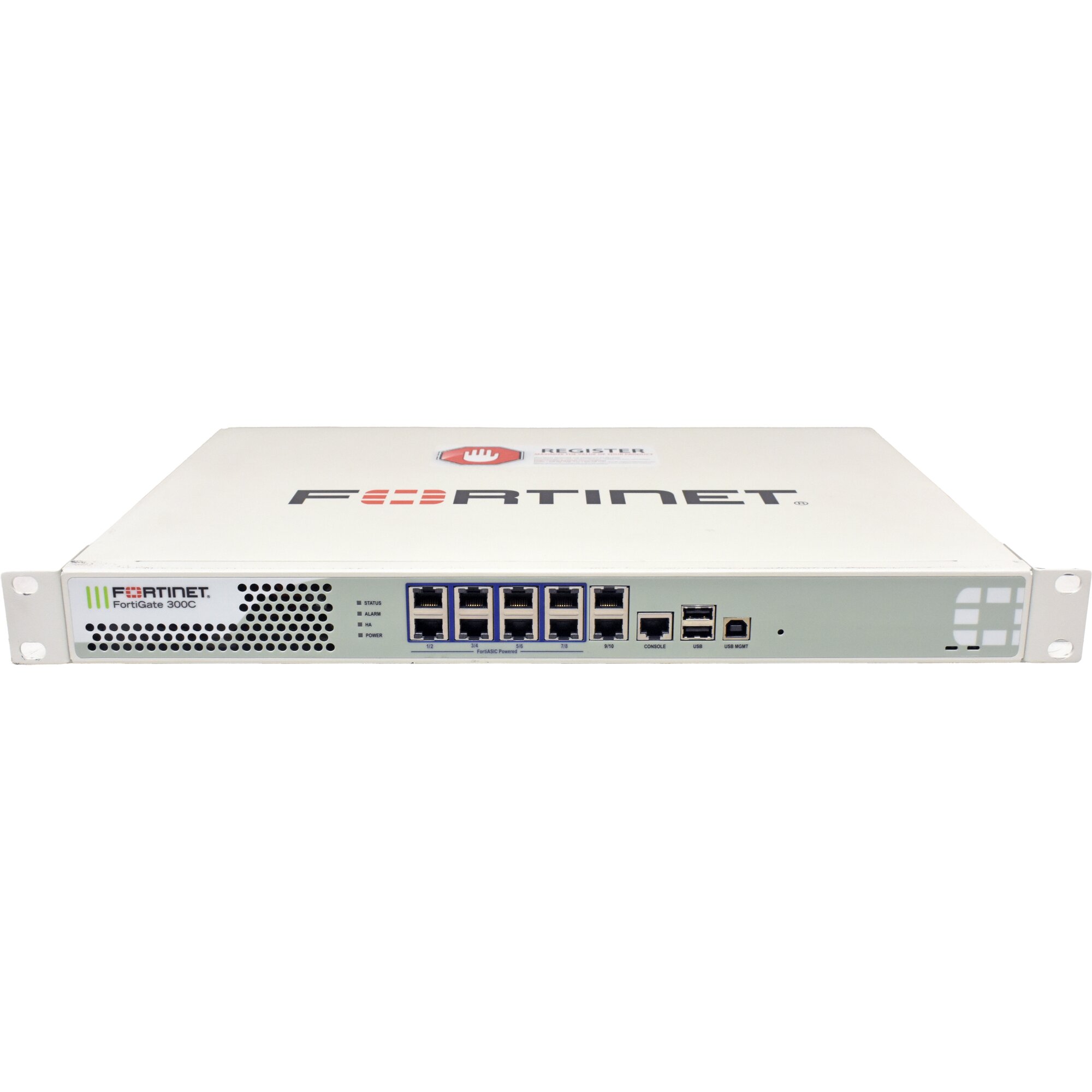 Fortinet FortiGate-300C FG-300C 10-Port RJ-45 GE Firewall +Rack Ears ...