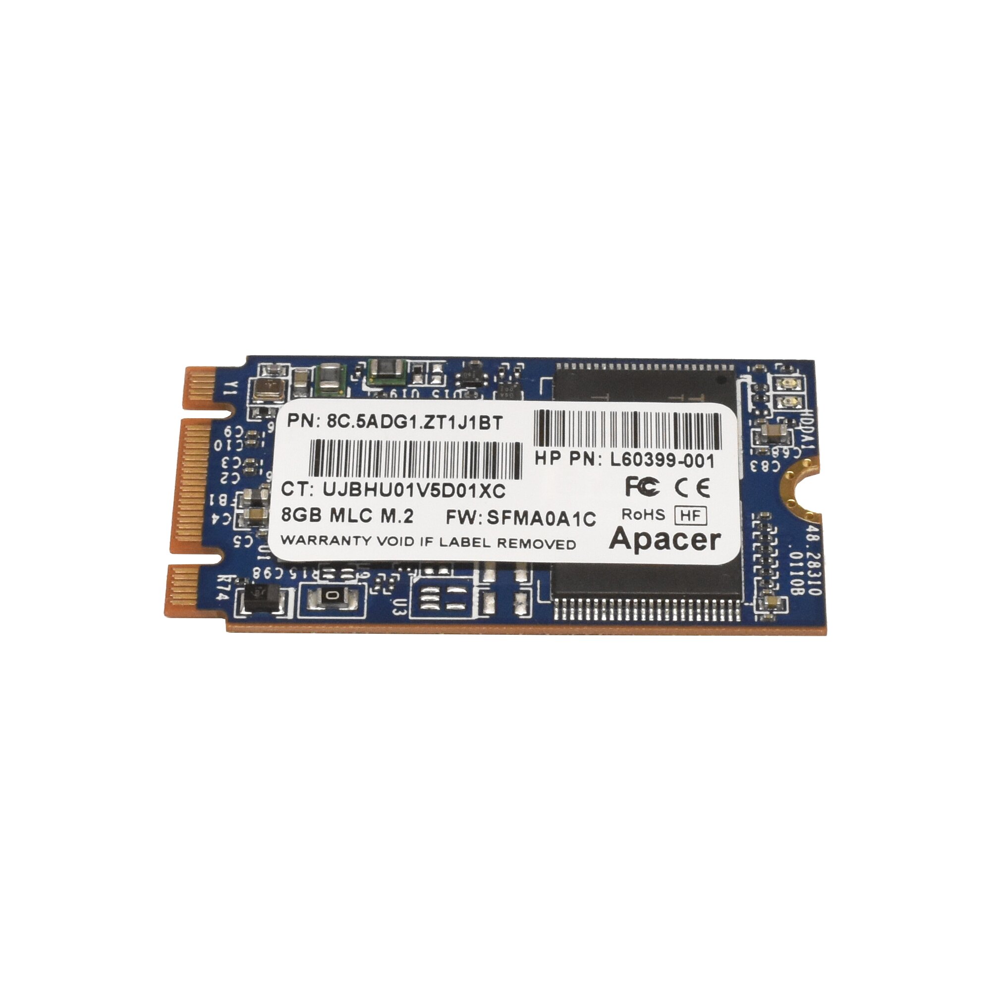HP Apacer 8GB MLC M.2 SATA 6Gb/s Solid State Drive Card 8C.5ADG1 ...