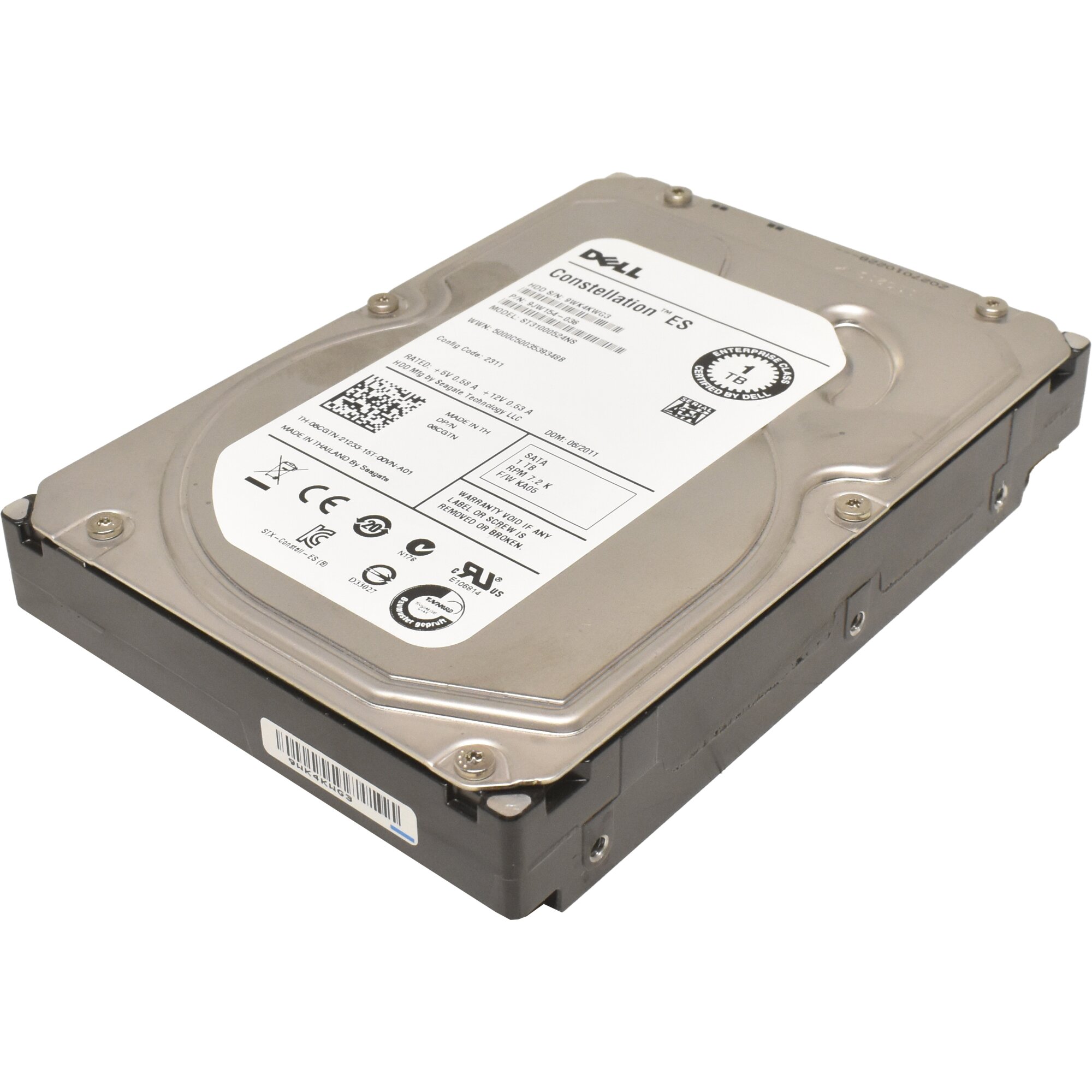 Dell 1TB 3.5" 7.2K 3G SATA HDD Festplatte ST31000524NS 08CGTN ...