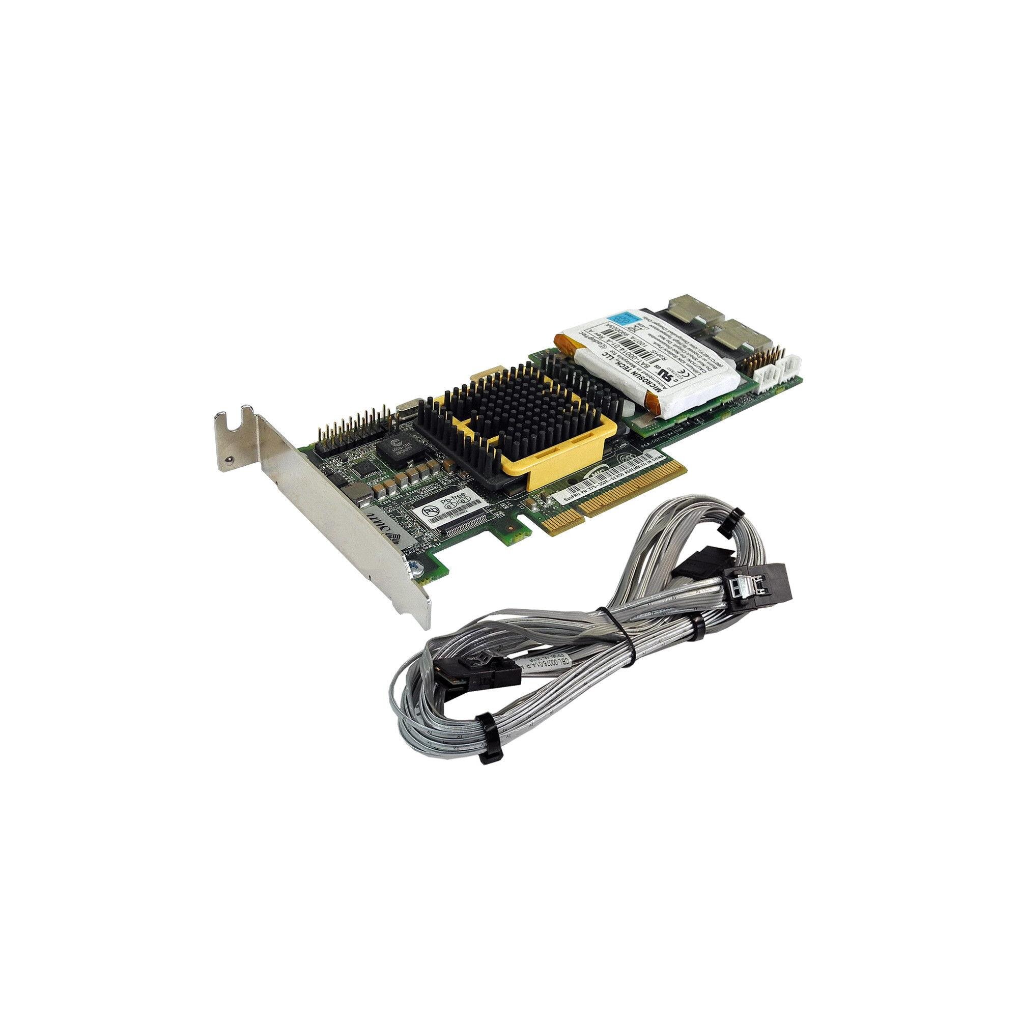 SUN ASR-5805 SAS RAID Controller 3Gb/s PCIe x8 375-3536-04R50 + BBU + 2x SAS Kabel - Piospartslap