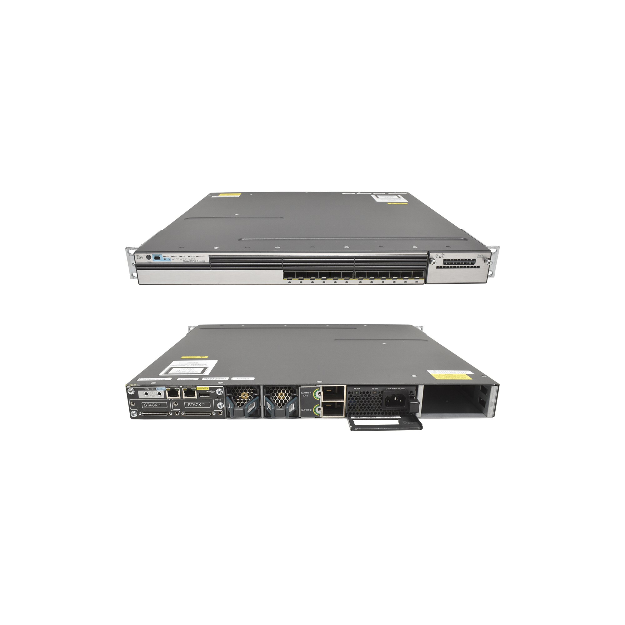 Cisco Catalyst WS-C3750X-12S-S 12-Port SFP GE Switch 1x PSU Rack Ears ...