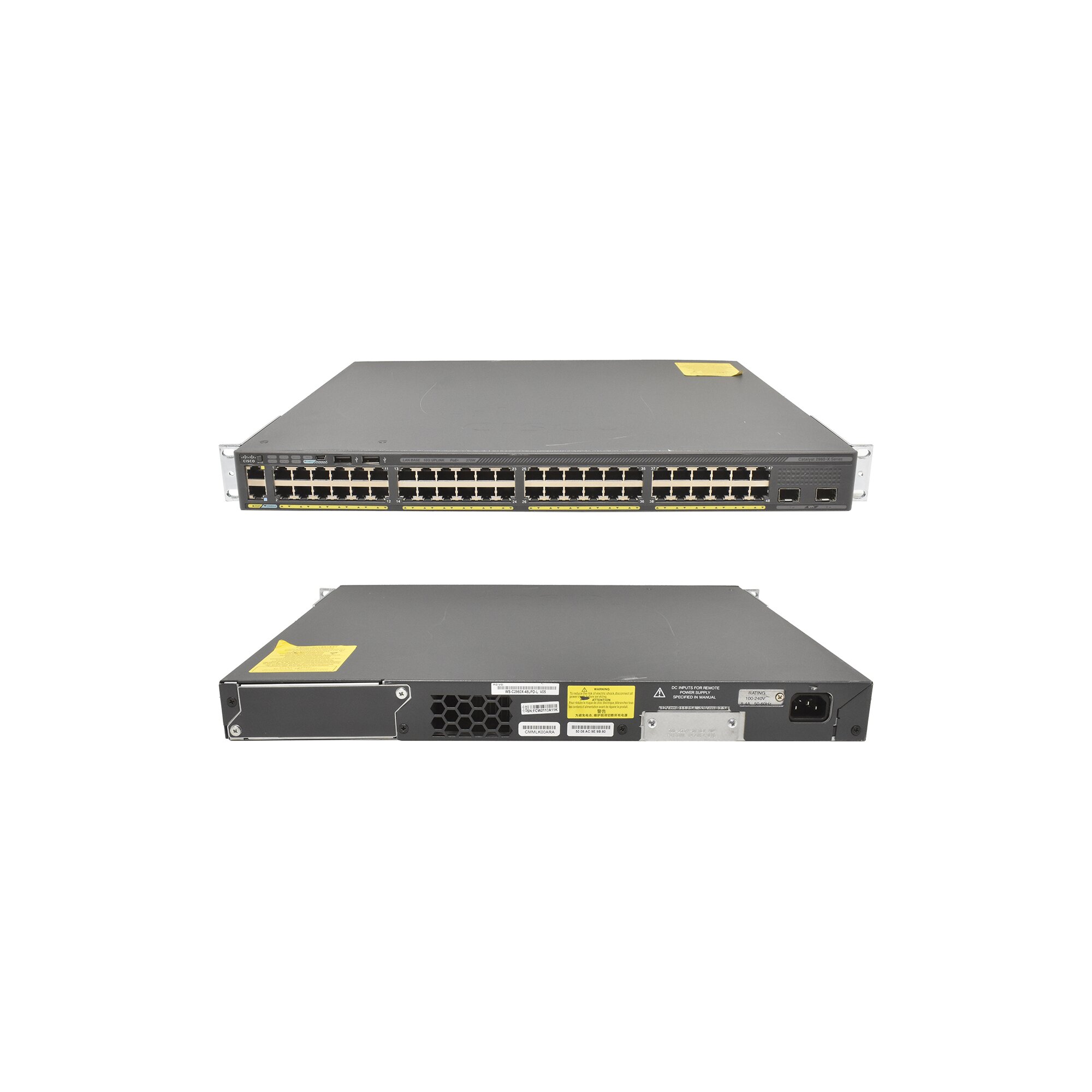 Cisco WS-C2960X-48LPD-L 48-Port PoE+ RJ-45 GE Switch 2x SFP+ 10G +Rack ...