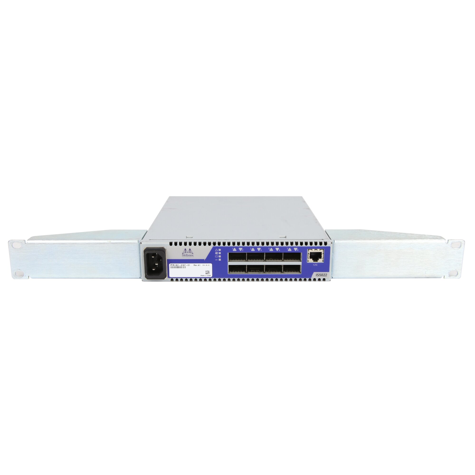 Mellanox 8x Port QSFP 40Gbps Switch IS5022 Unmanaged Rack Ears 851-0167-01