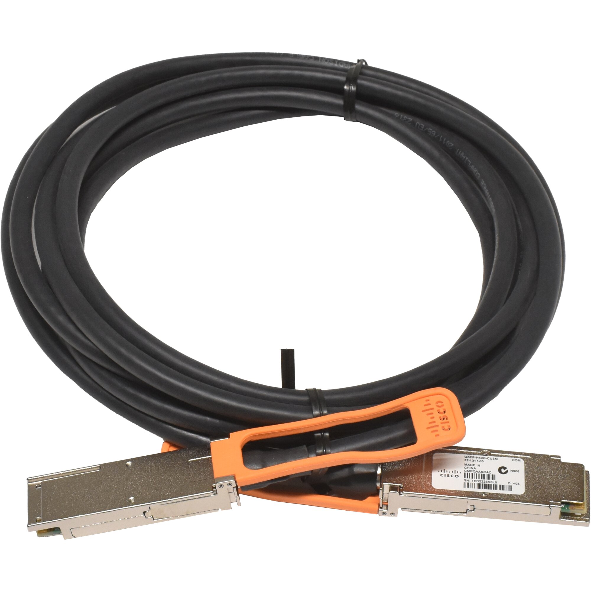 Cisco QSFP-H40G-CU3M 37-1317-03 3m 40G Passive Copper DAC Data Cable QSFP+ - QSFP+ - Piospartslap