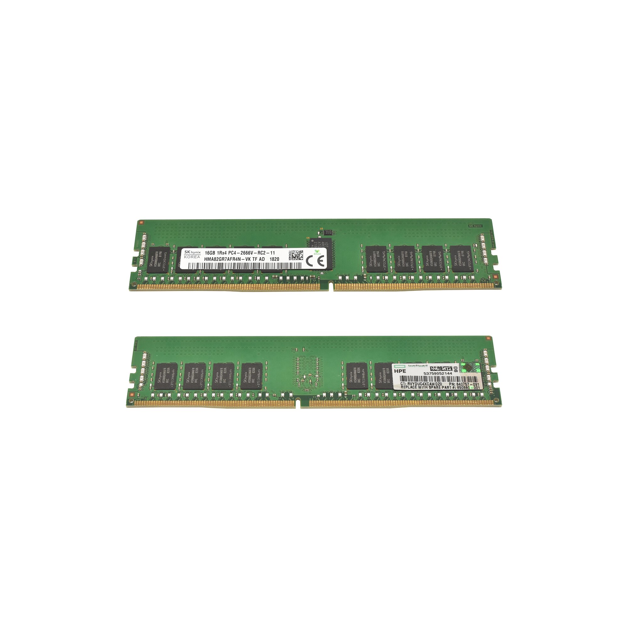 HP SKhynix 16GB 1Rx4 PC4-2666V-RC2 DDR4 RAM HMA82GR7AFR4N-VK 840757-091