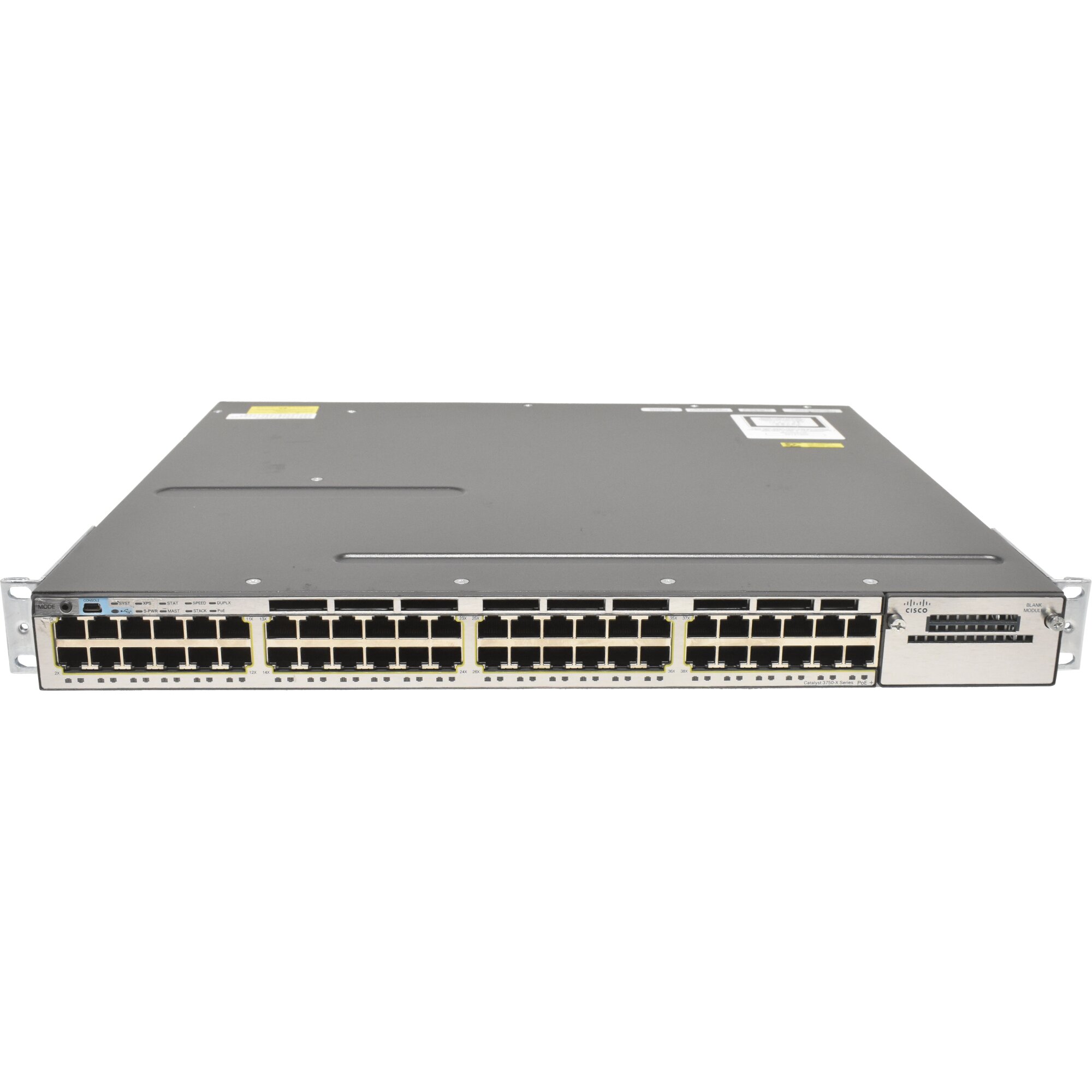 Cisco Catalyst WS-C3750X-48P-L 48-Port PoE+ GE Switch 2x PSU Rack Ears ...