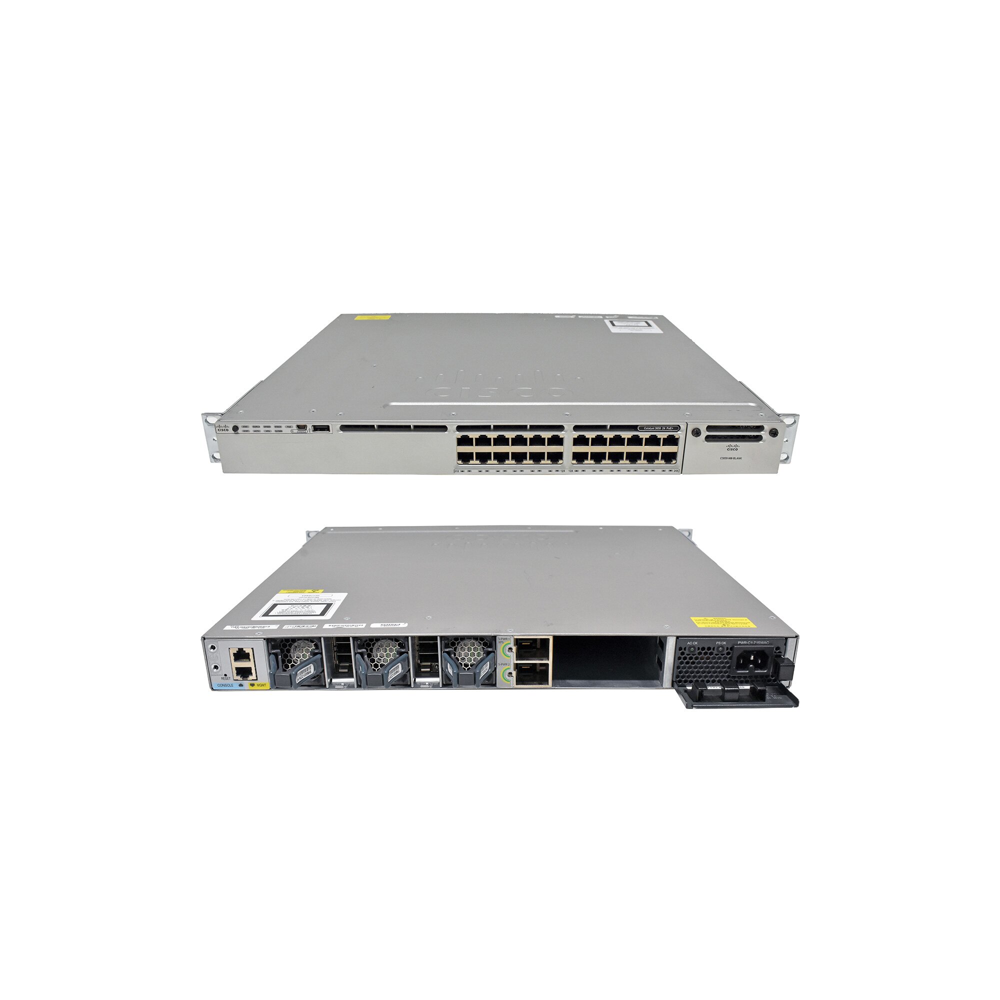 Cisco Catalyst WS-C3850-24P-S 24-Port PoE+ GE Switch 1x PSU Rack Ears ...