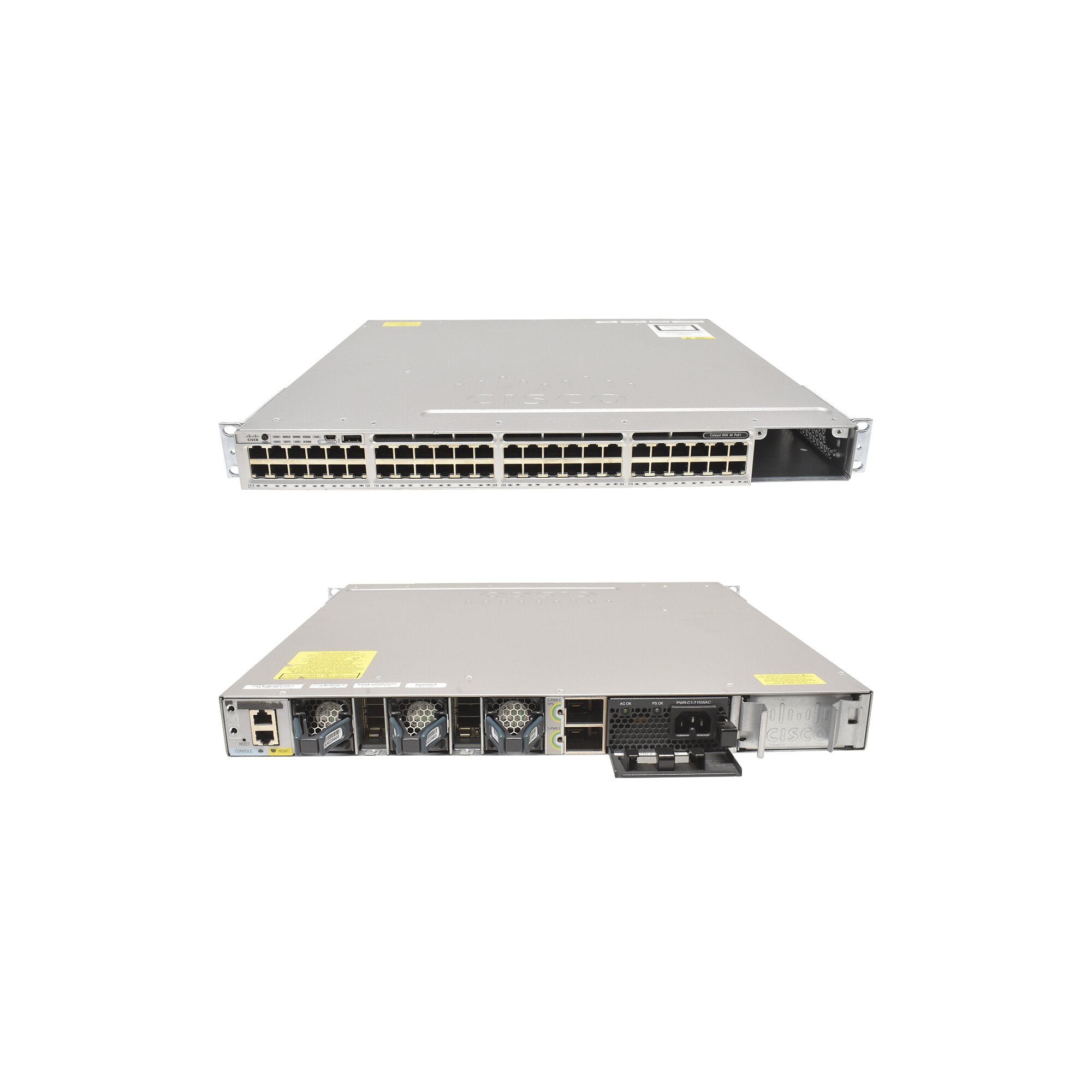 Cisco Catalyst WS-C3850-48P-S 48-Ports PoE+ GE RJ-45 1x PSU Rack Ears ...