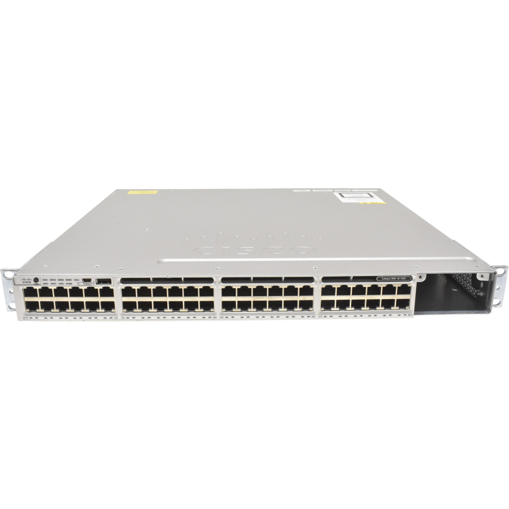 Cisco Catalyst WS-C3850-48P-S 48-Ports PoE+ GE RJ-45 1x PSU Rack Ears ...