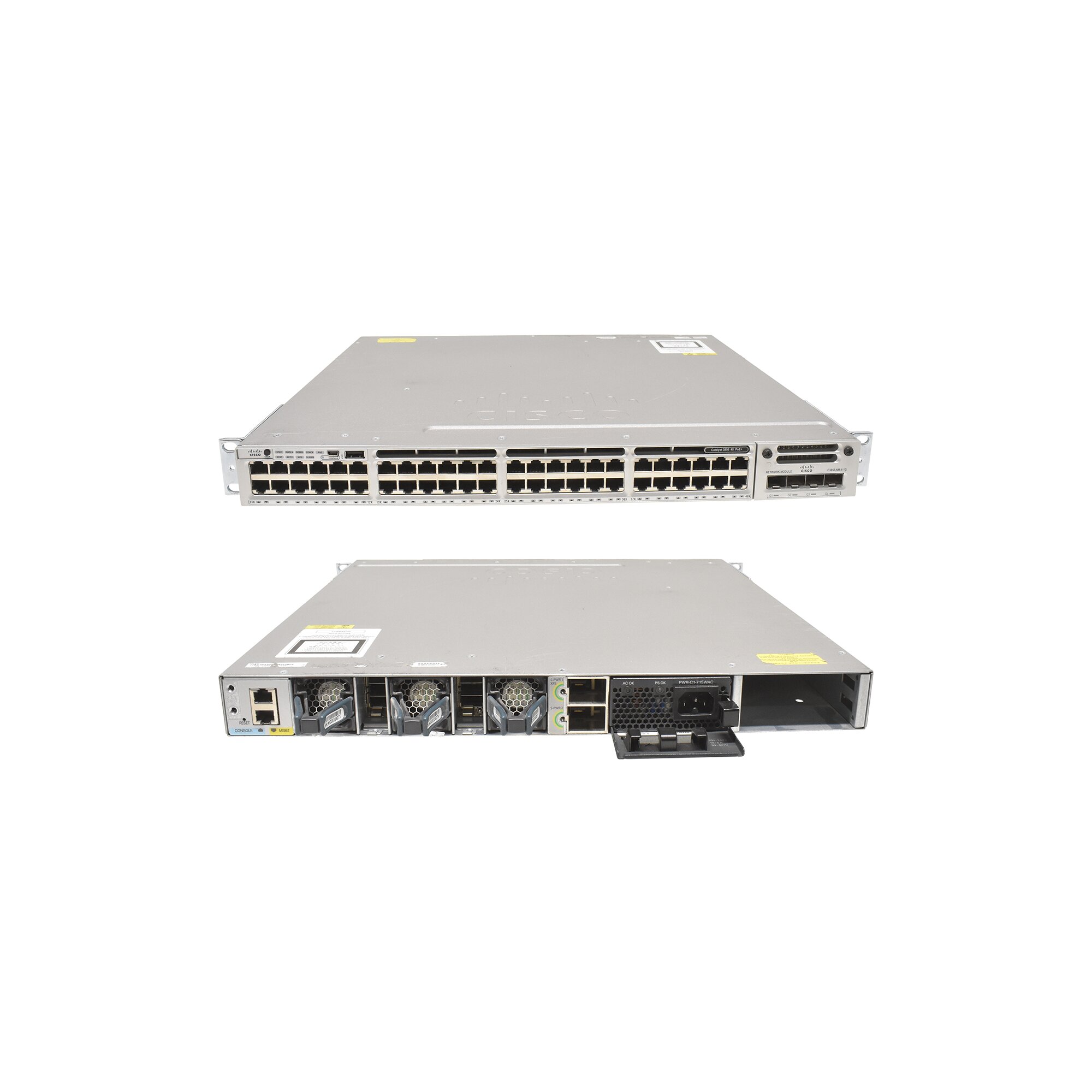 Cisco Catalyst WS-C3850-48F-S 48-Port PoE+ GE RJ-45 1x PSU Rack Ears ...