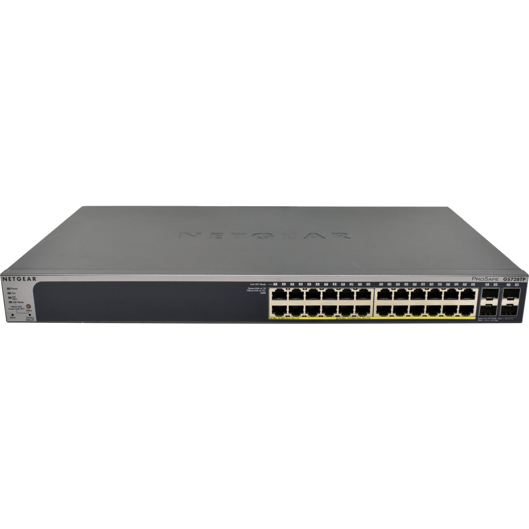 Netgear ProSafe GS728TP 24-Port PoE Gigabit Smart Switch 4x SFP ...