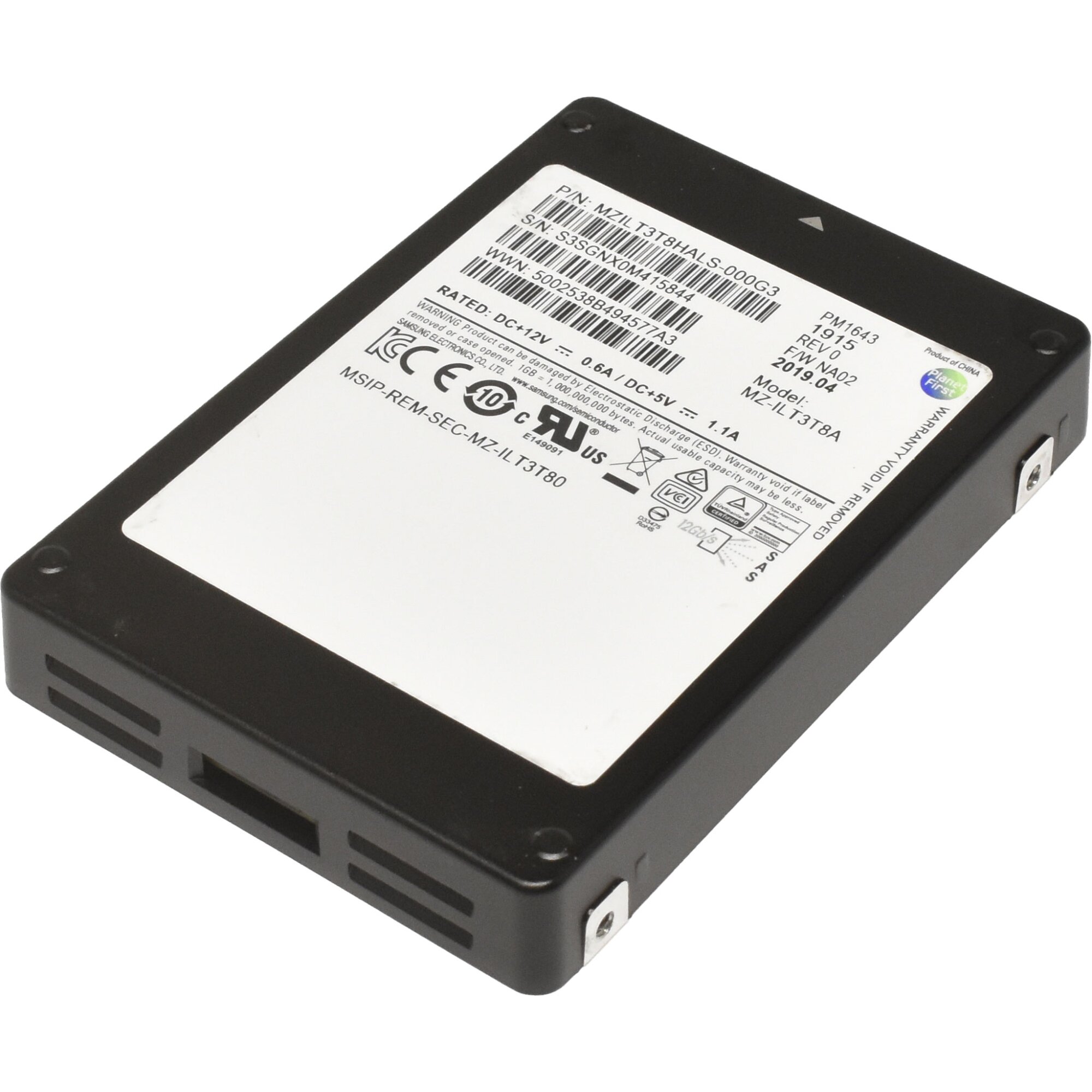 Samsung PM1643 3.84TB 2.5" 12Gbps SAS SSD MZ-ILT3T8A - Piospartslap