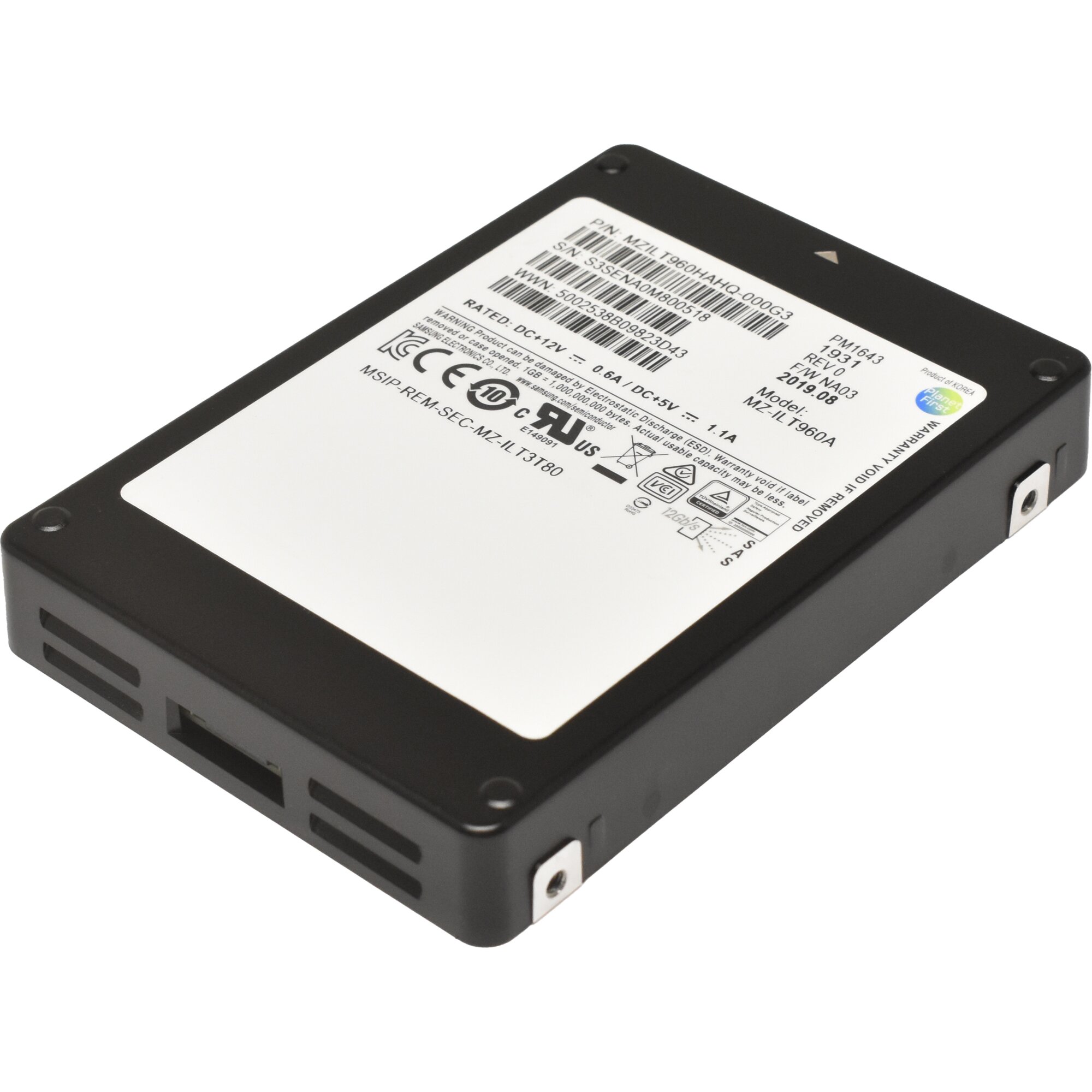 Samsung PM1643 960GB 2.5" 12Gbps SAS SSD MZ-ILT960A - Piospartslap