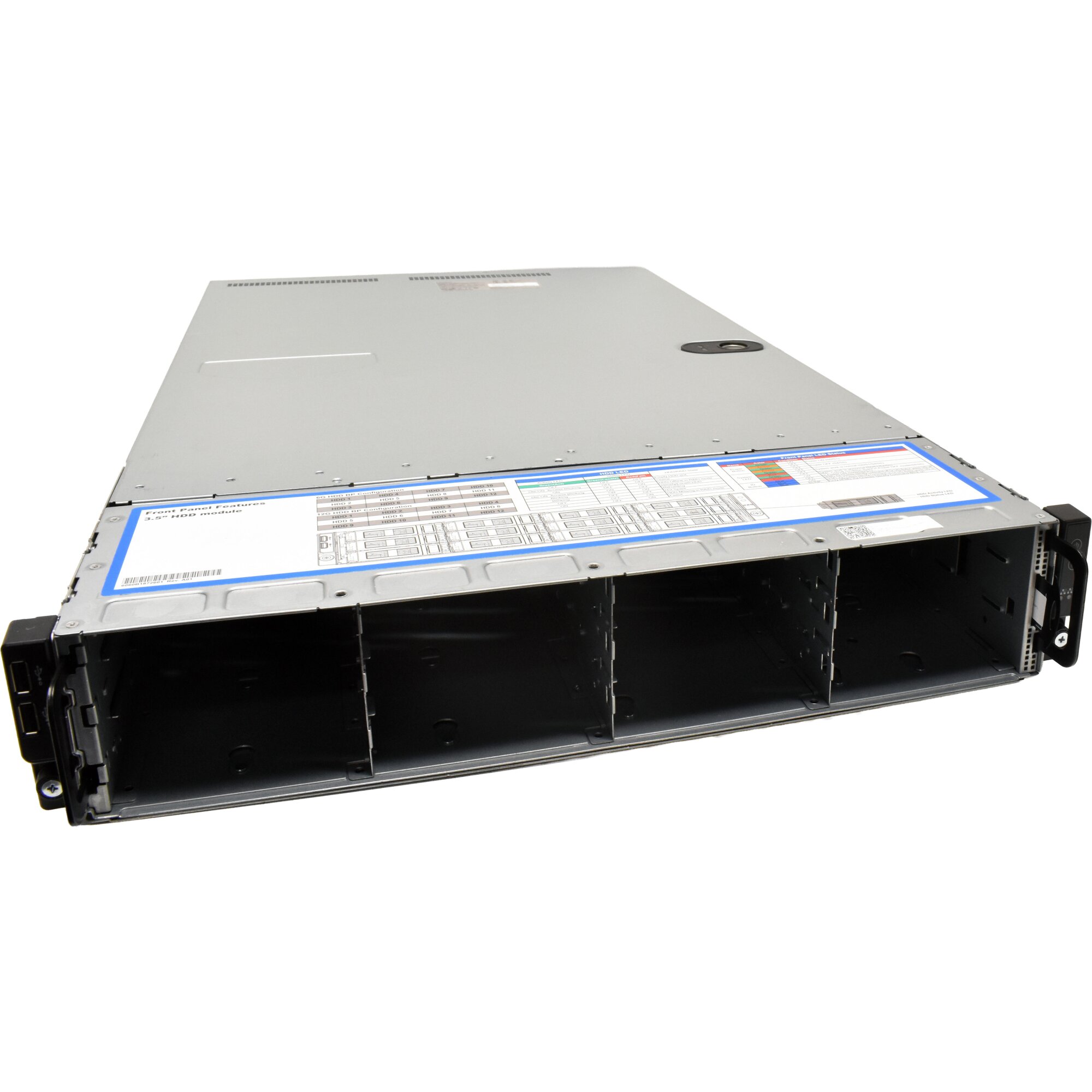 ATX 2HE Rack Server Chassis 12x 3,5 Zoll HDD Bay 4x Fan 2x PSU ...