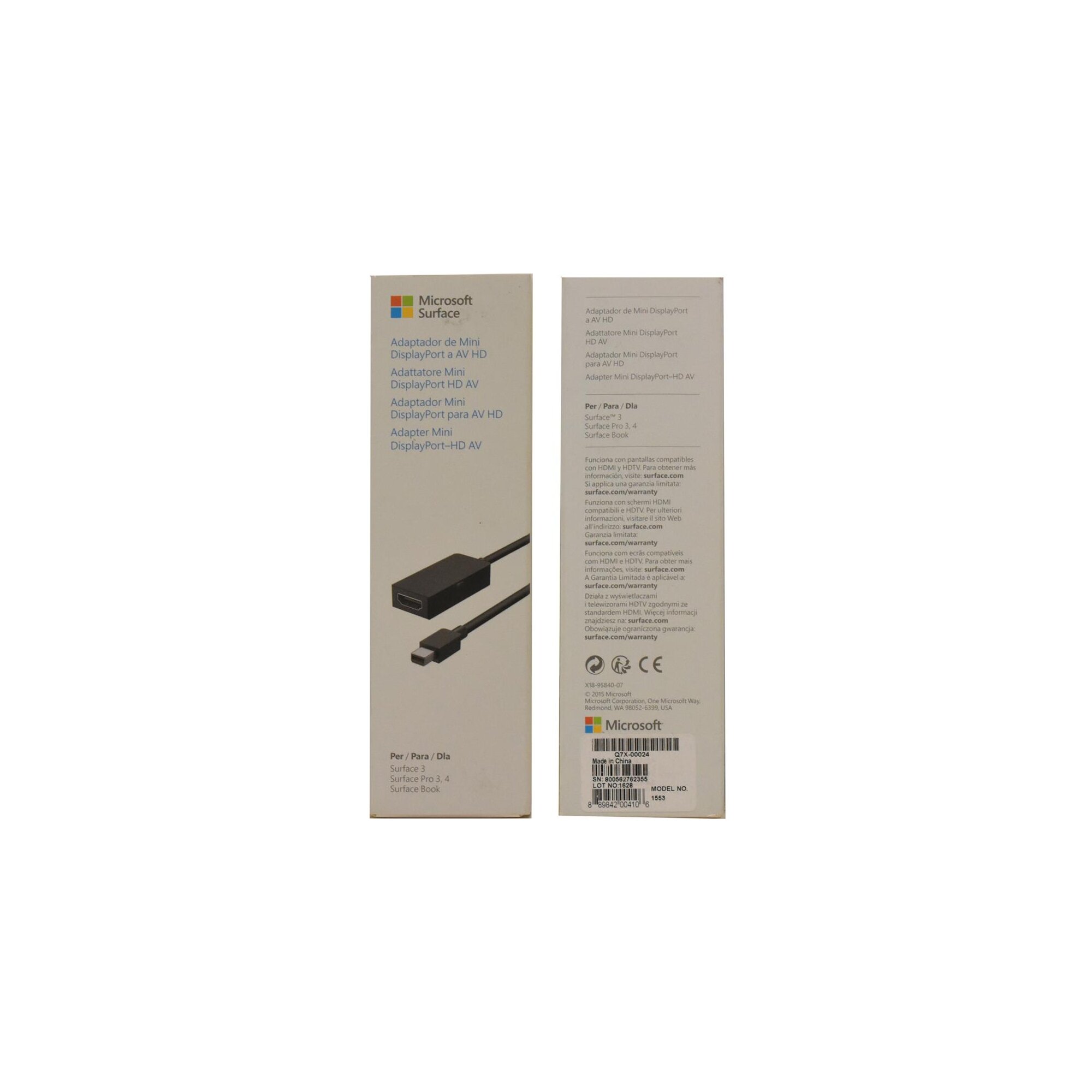 Microsoft Surface Adapter Model 1553 Mini Display Port - HD AV ...