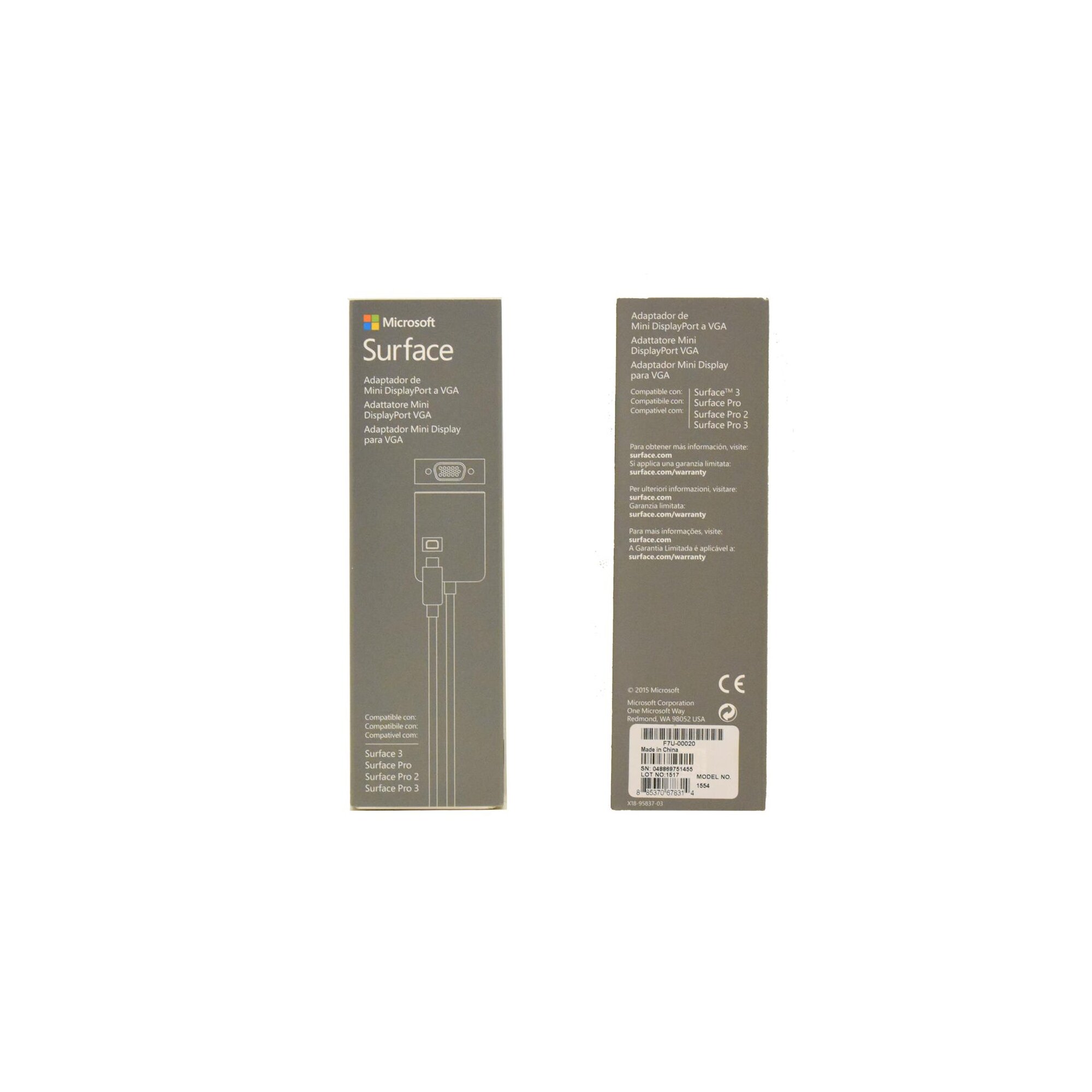 Microsoft Surface Adapter Model 1554 Mini Display Port - VGA - Piospartslap