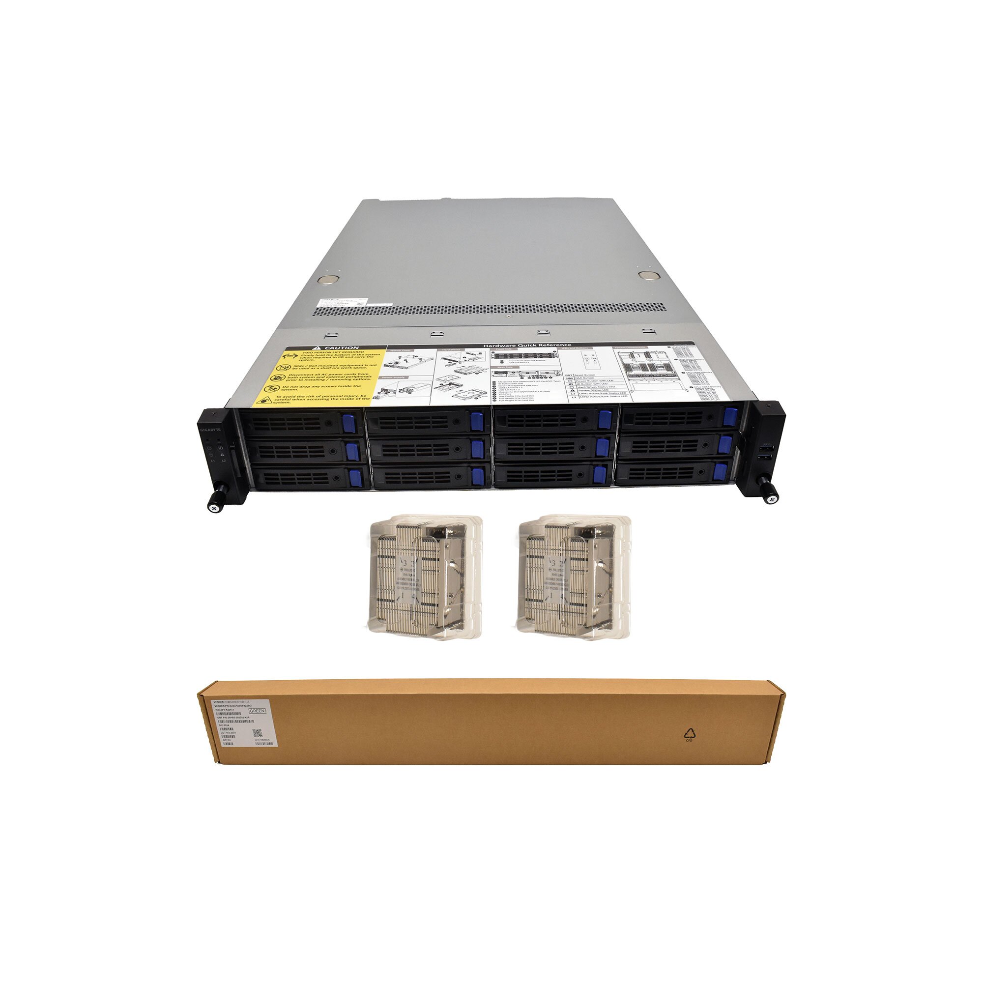Gigabyte R282-Z90 Server AMD EPYC 7002/7001 0GB PC4 2xHeatsink RailKit ...