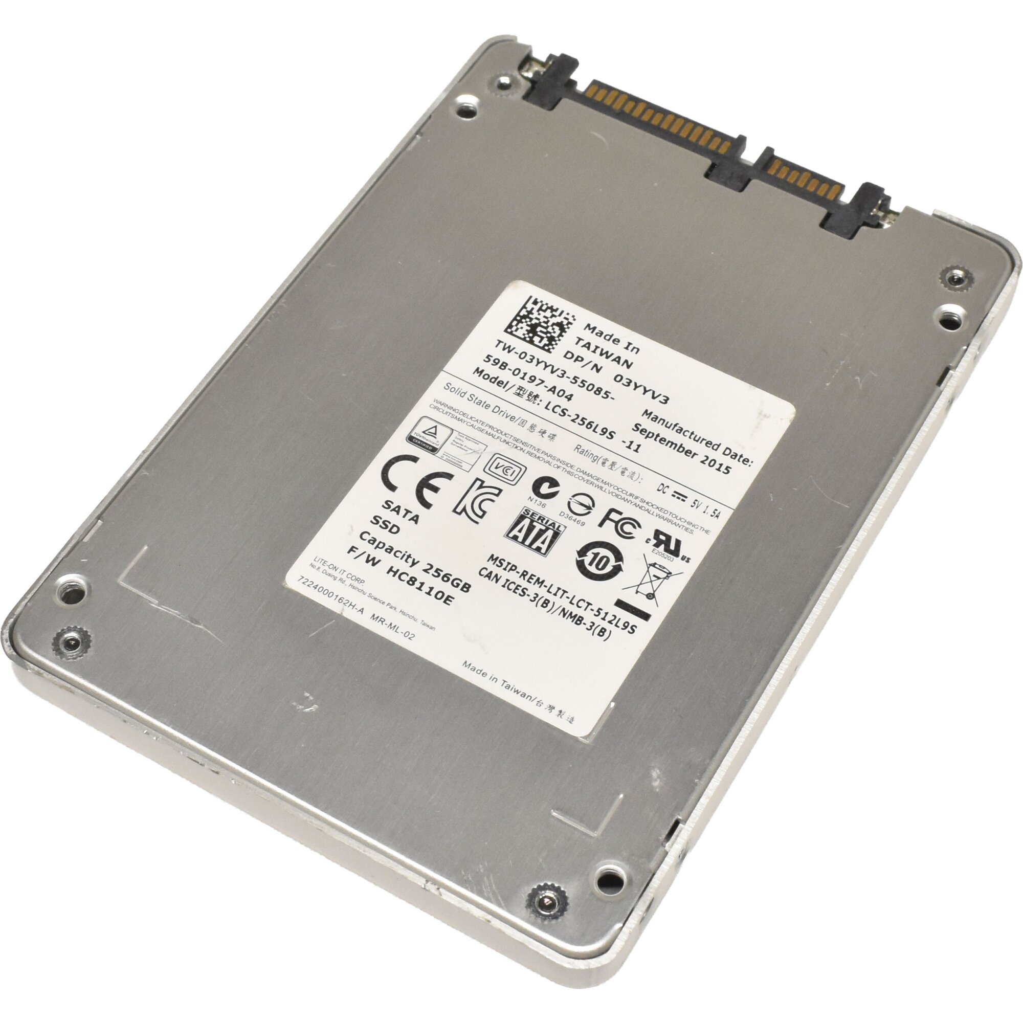 Dell Lite-On 256GB 2.5" 6G SATA SSD LCS-256L9S-11 03YYV3