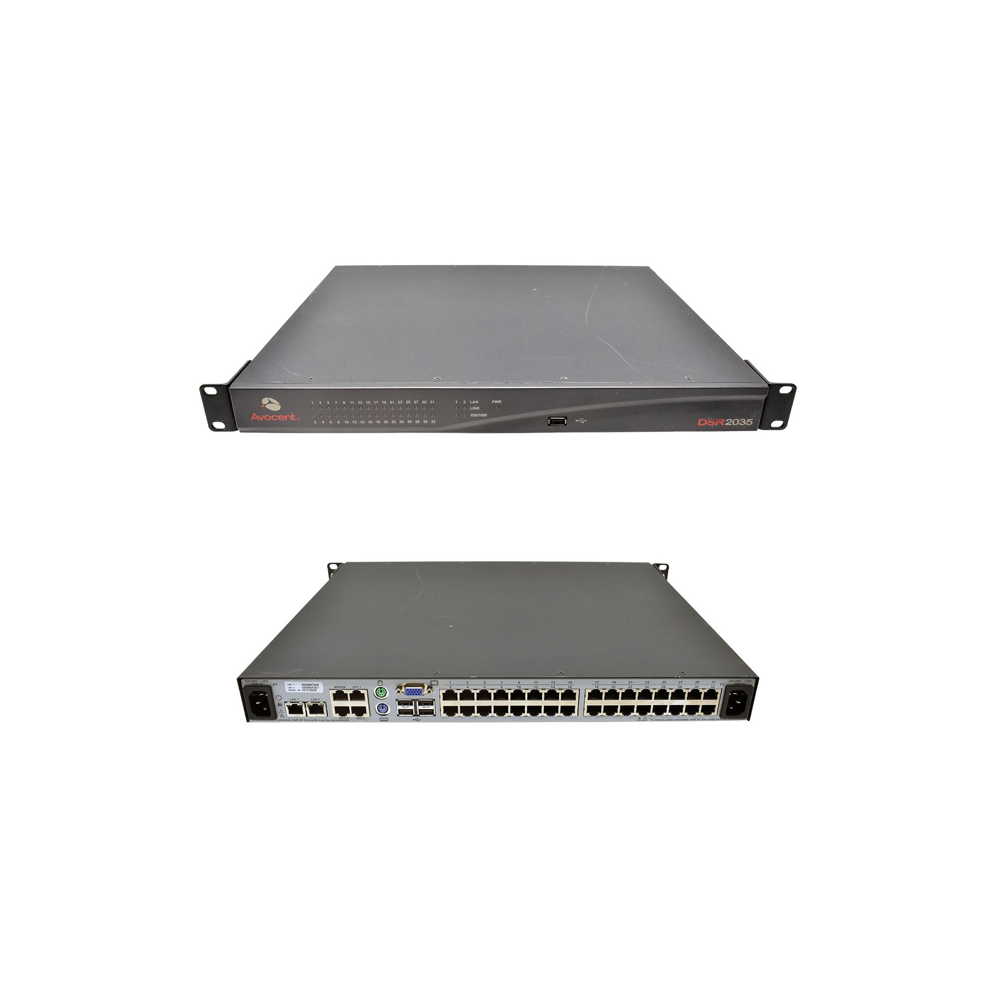 Avocent DSR2035 32-PORT KVM Over IP Ethernet Switch 520-732-50X incl. Ears