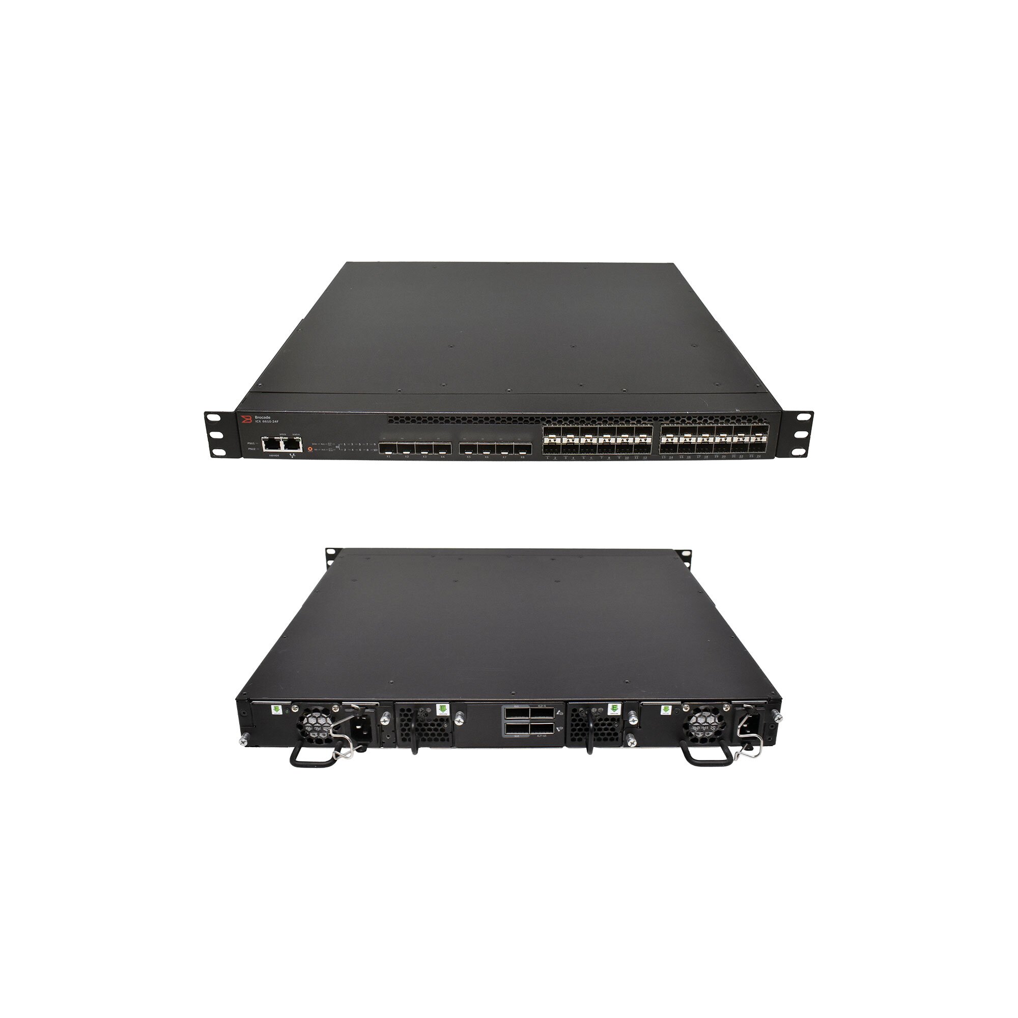 Brocade Switch ICX 6610-24F 24x SFP 4x 40Gbit Stacking Port 8x 1/10Gbe ...