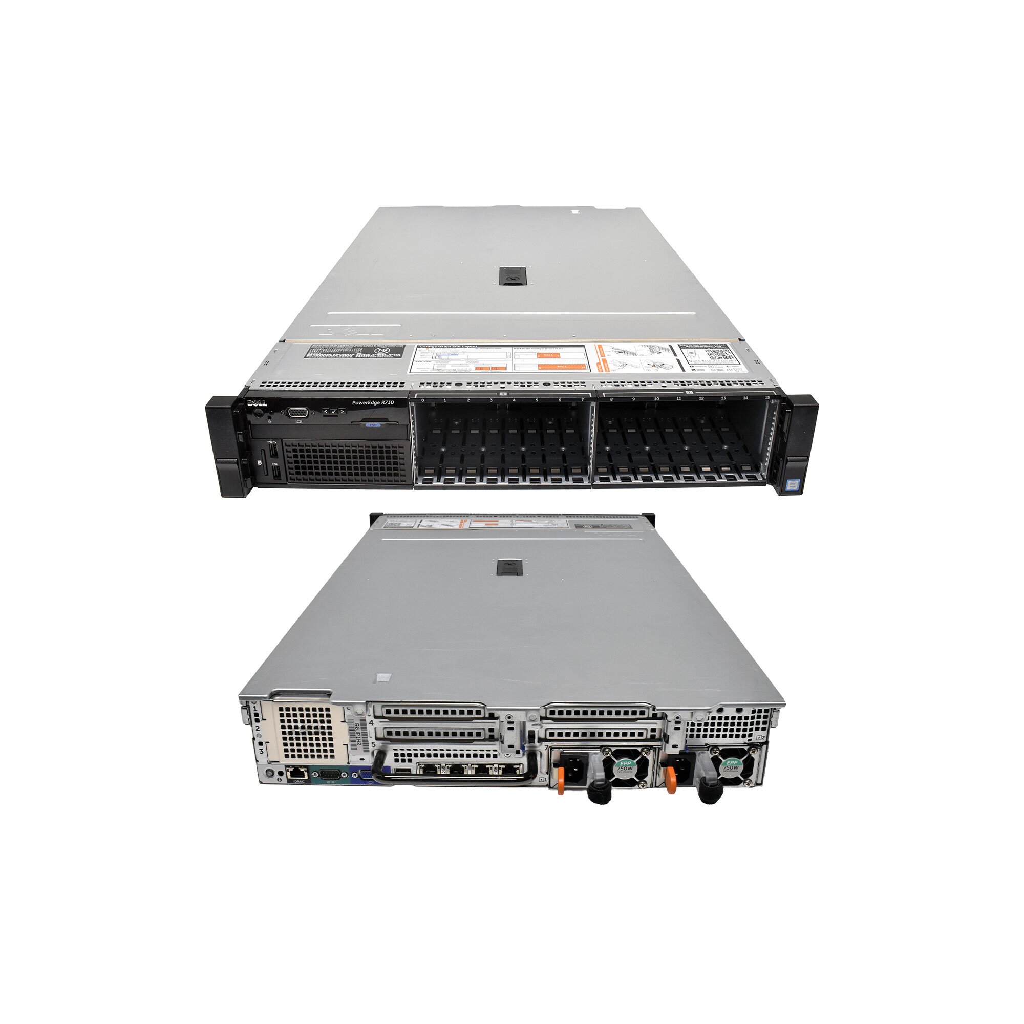 Dell PowerEdge R730 Rack Server 2U no CPU no DDR4 RAM 2x Kühler 16x SFF ...