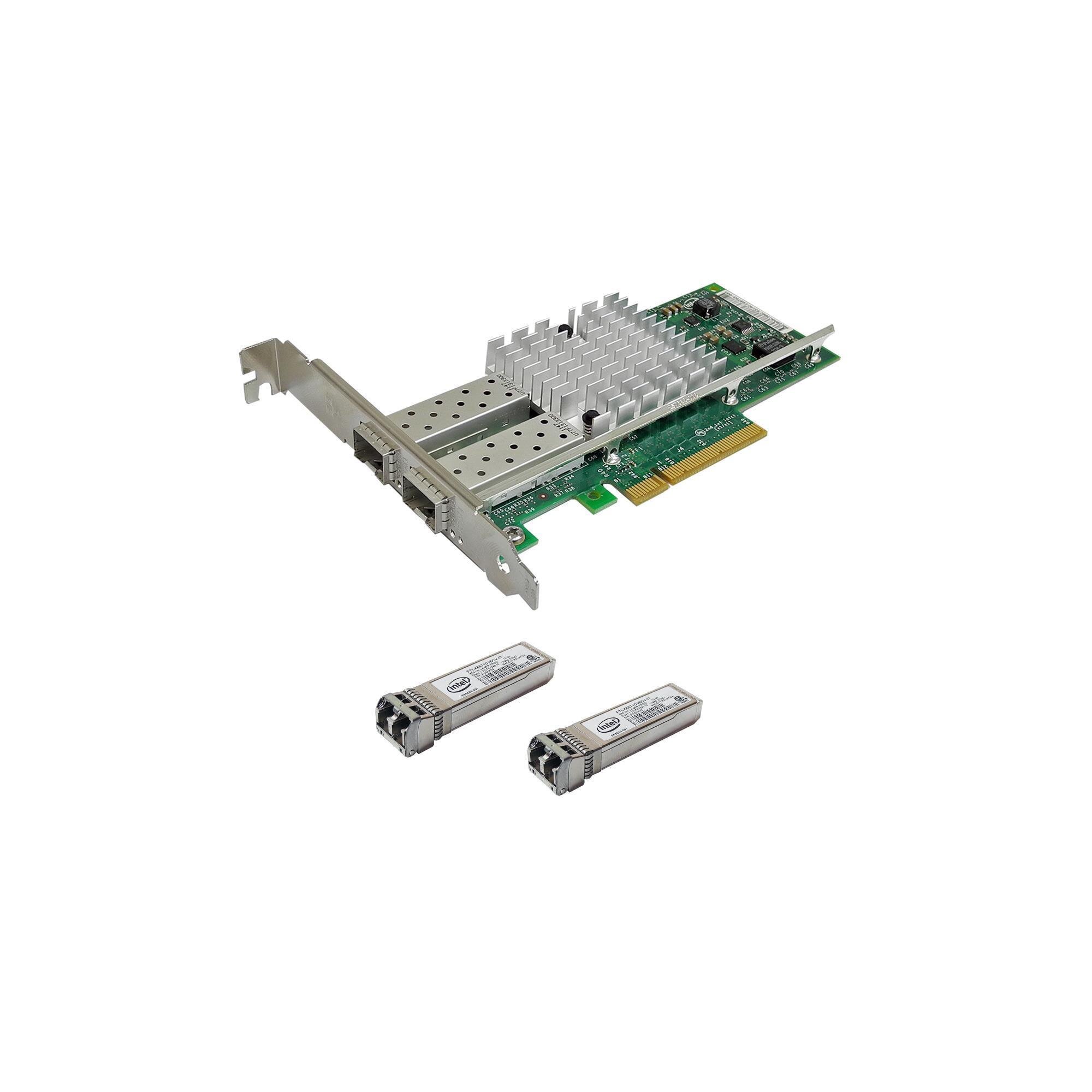 Intel X520-DA2 FC Dual-Port 10GbE PCIe x8 Netzwerkkarte FP +2x SFP ...
