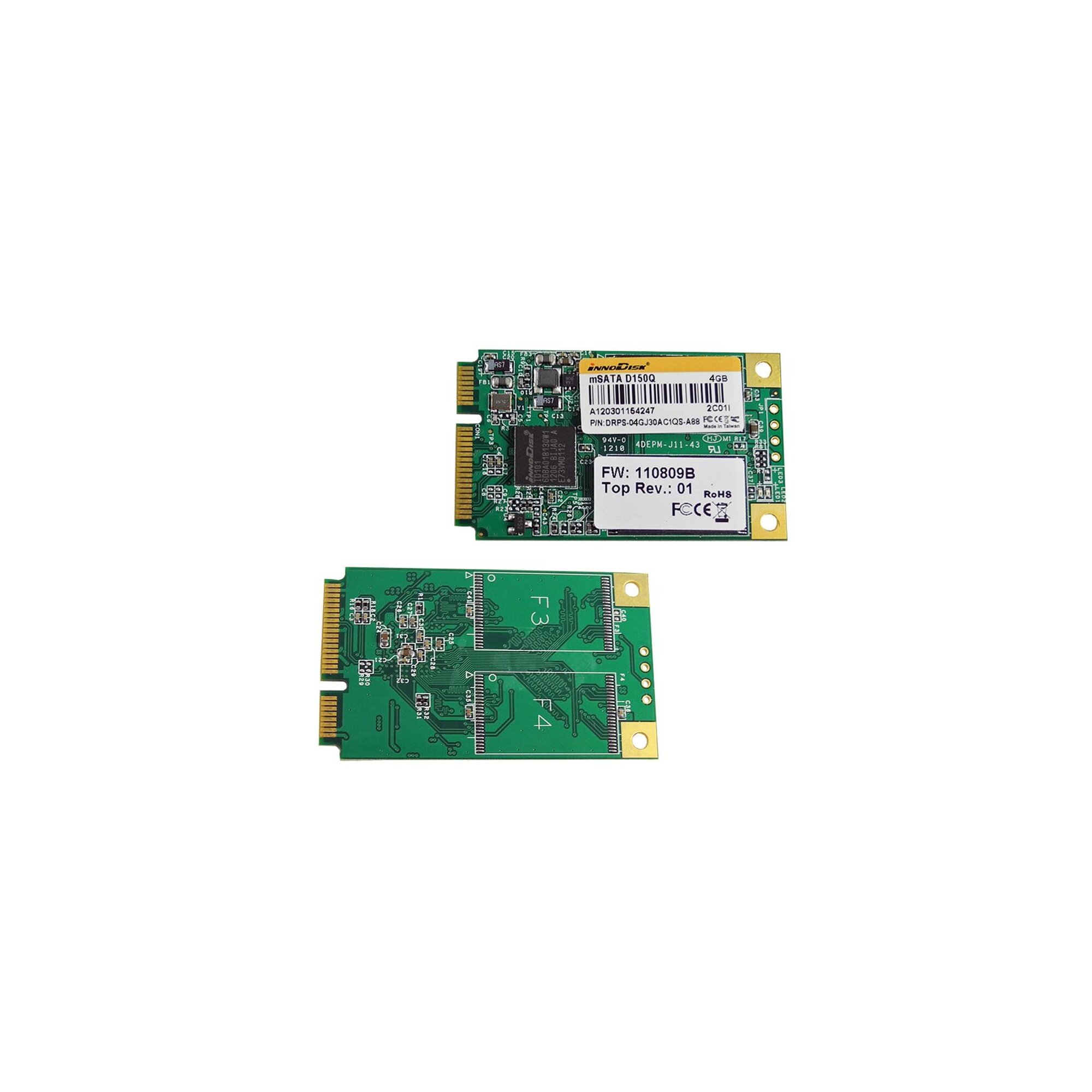 Innodisk D150Q mini-PCIe mSATA 4GB 3 Gb/s SSD Memory Card P/N DRPS ...