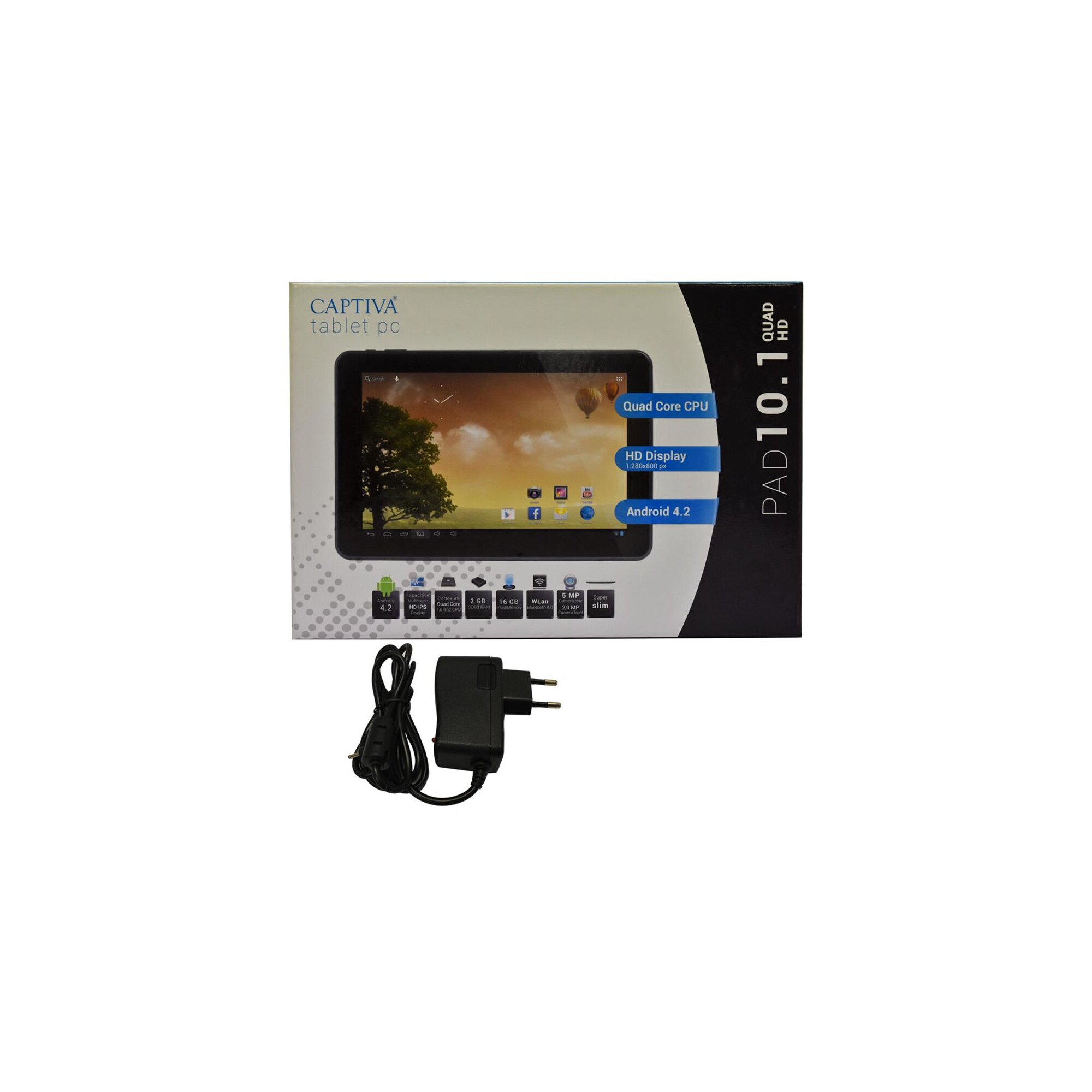 Captiva PAD 10.1 Quad HD 10,1 Zoll Cortex A9 CPU 2GB RAM 16GB Flash ...