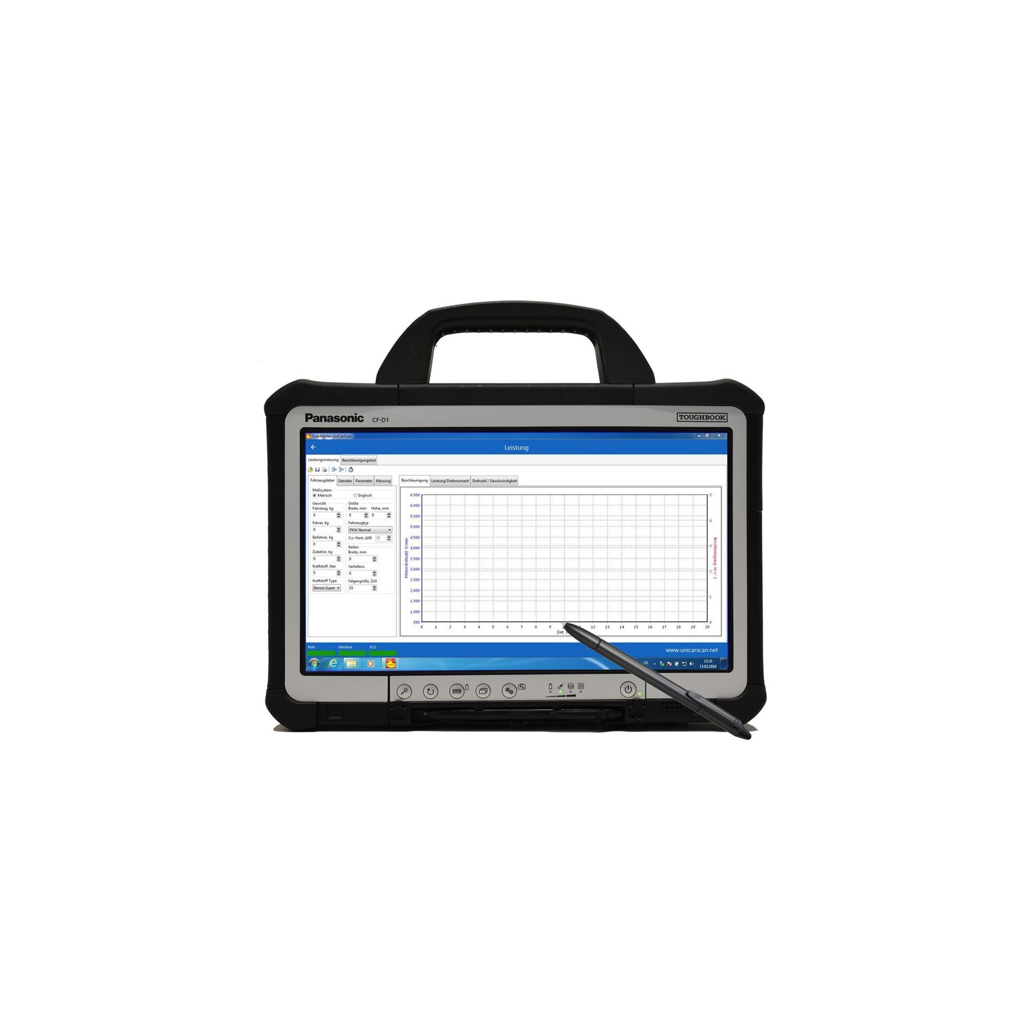 UniCarScan OBD-2 Diagnosesystem + BMW Adapter + Panasonic TOUGHBOOK CF ...