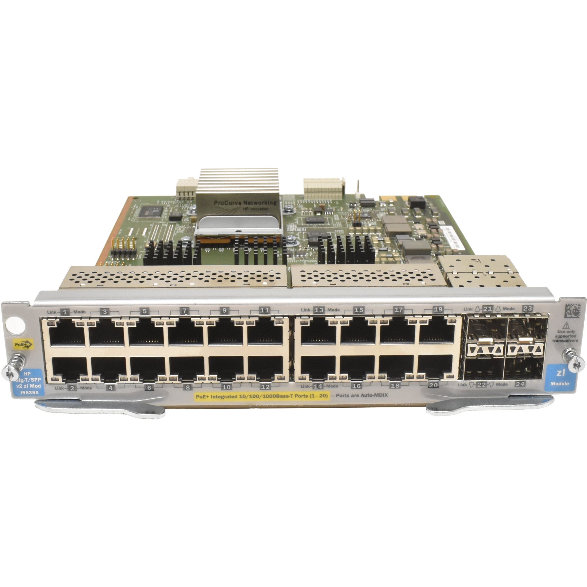 HP J9535A Gig-T/SFP PoE+ v2 zl Module for E5400/8200 zl Series PN 5064 ...