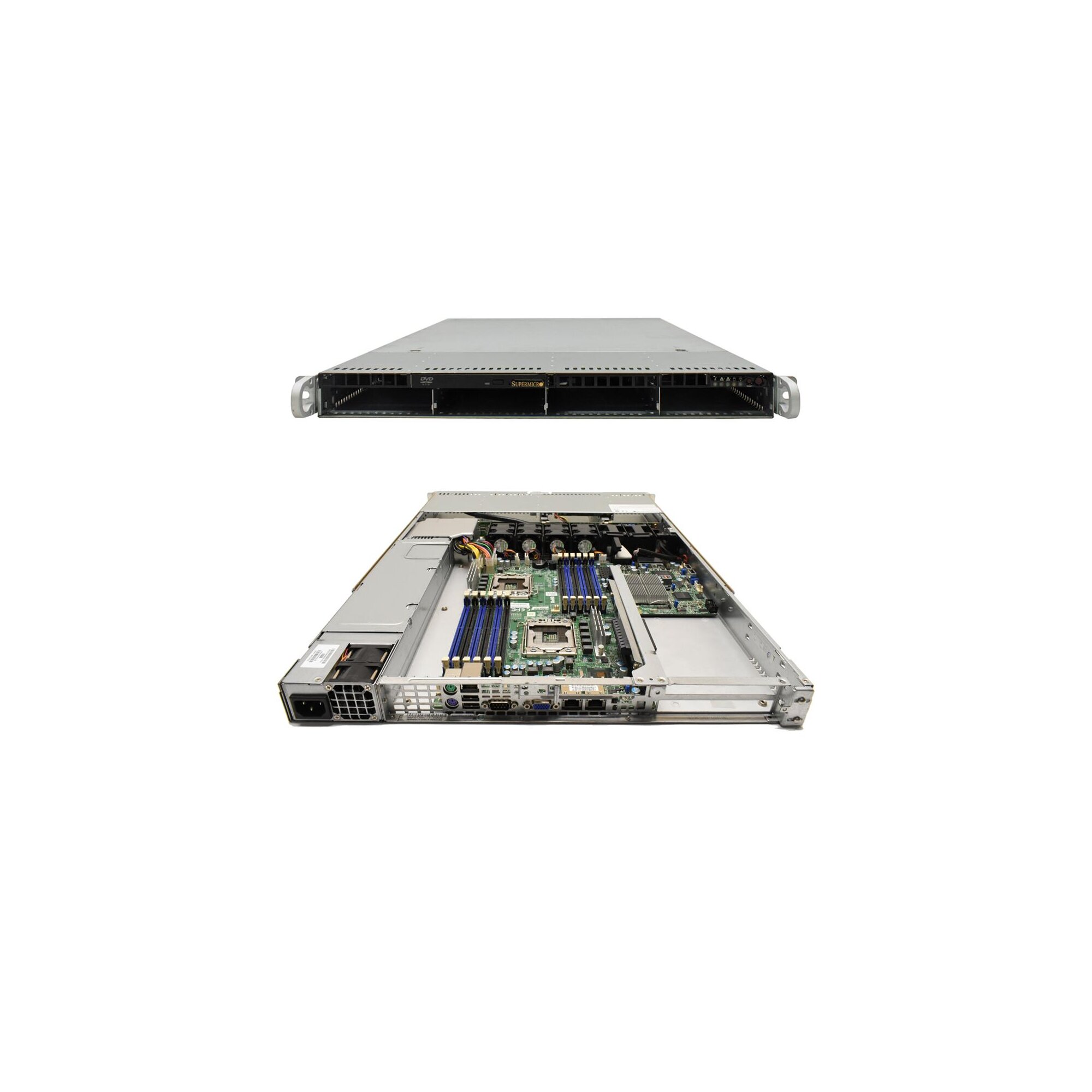Supermicro CSE-815 1U Rack Server Mainboard X8DTU-F LGA 1366 2x CPU ...