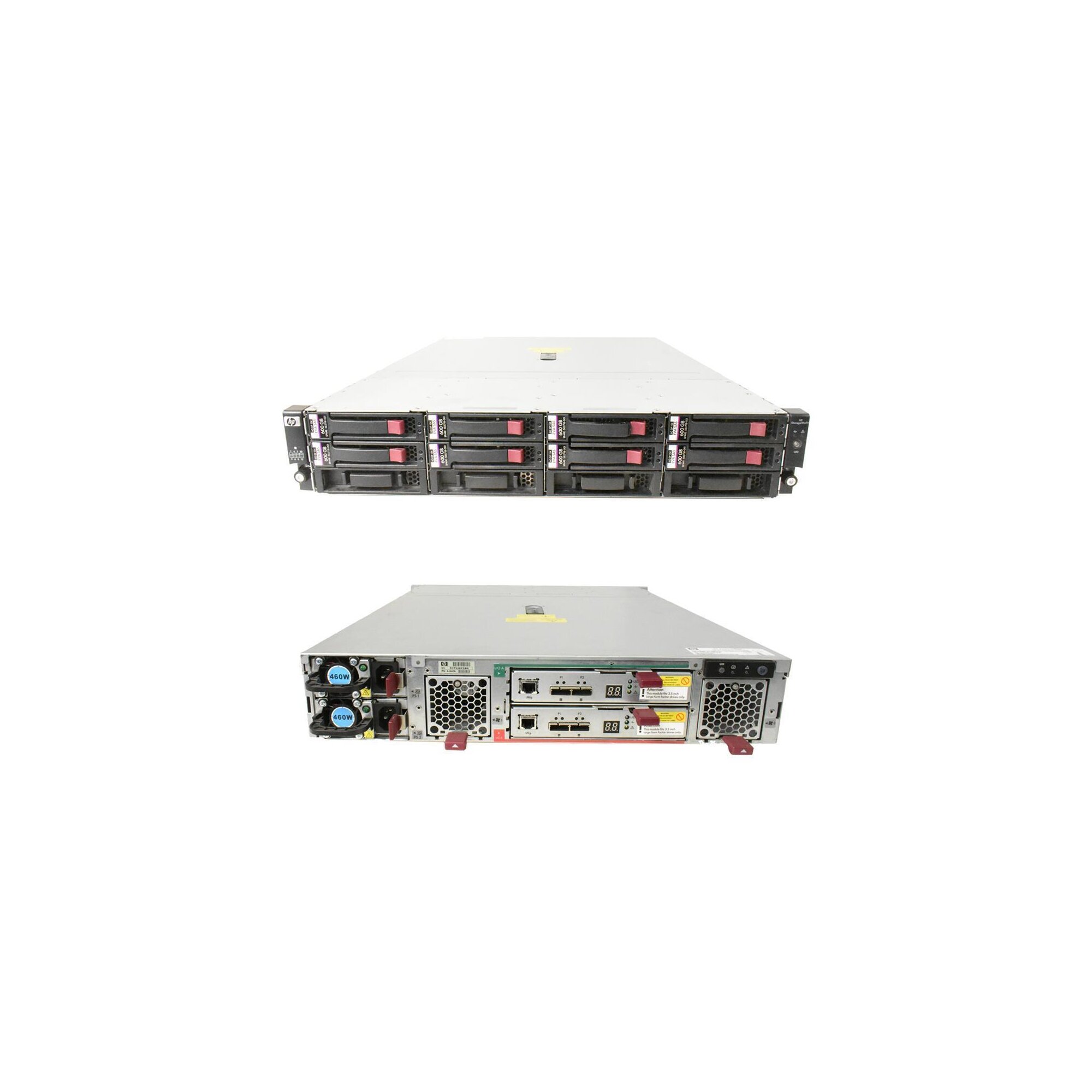HP StorageWorks D2600 P/N: AJ940-63002 8x 600GB 3.5 HDD 2xI/O Module ...