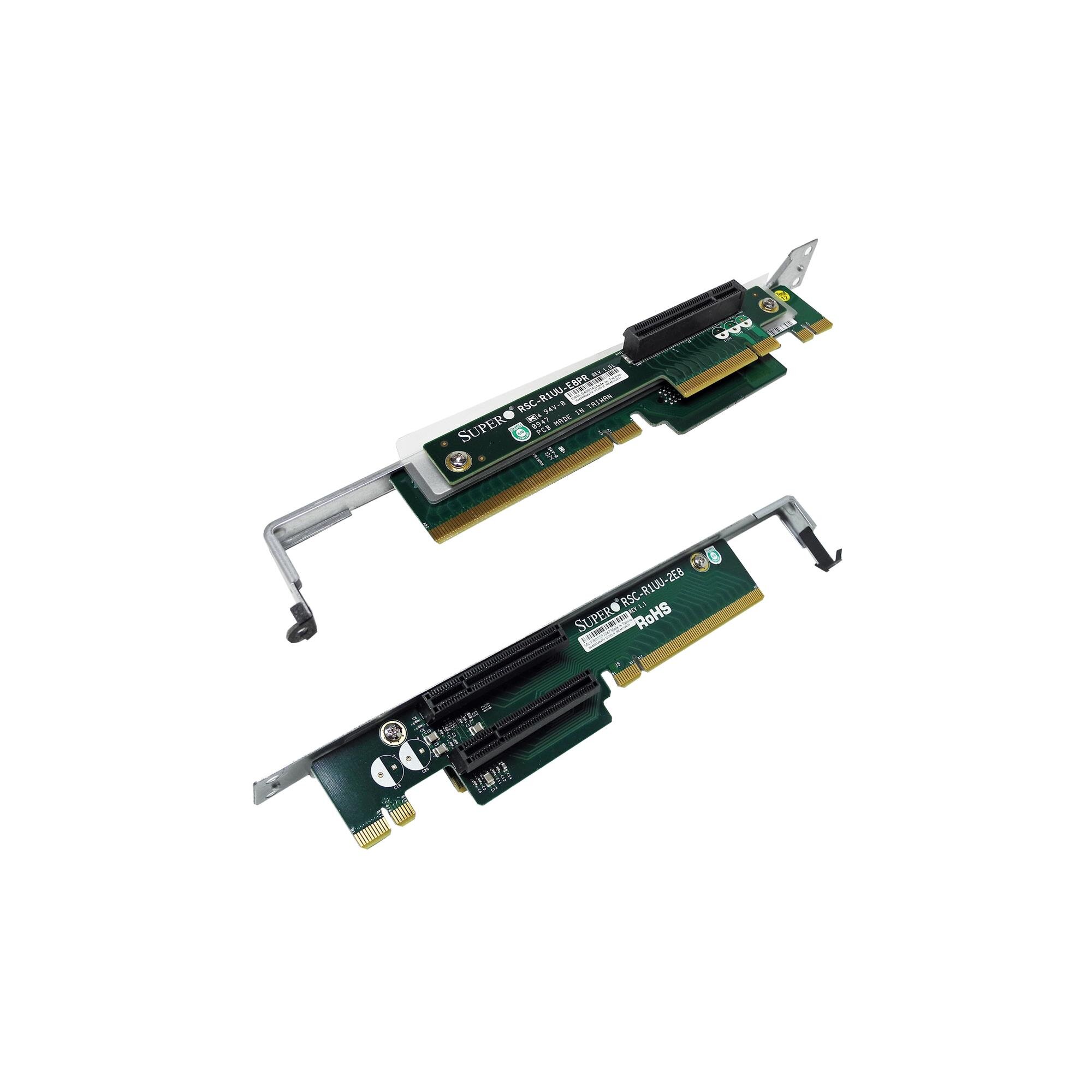 Supermicro Riser Cards Set / Satz RSC-R1UU-E8PR + RSC-R1UU-2E8 ...