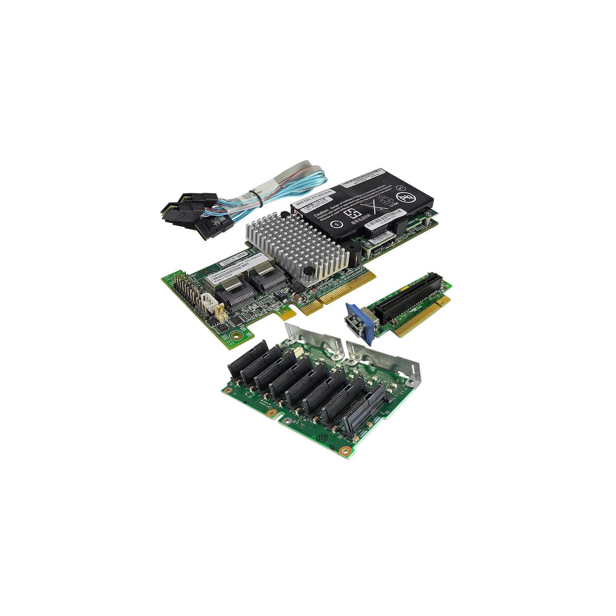 IBM ServeRAID M5015 6 Gb/s RAID Controller 46M0851 +BBU +2x Kabel ...
