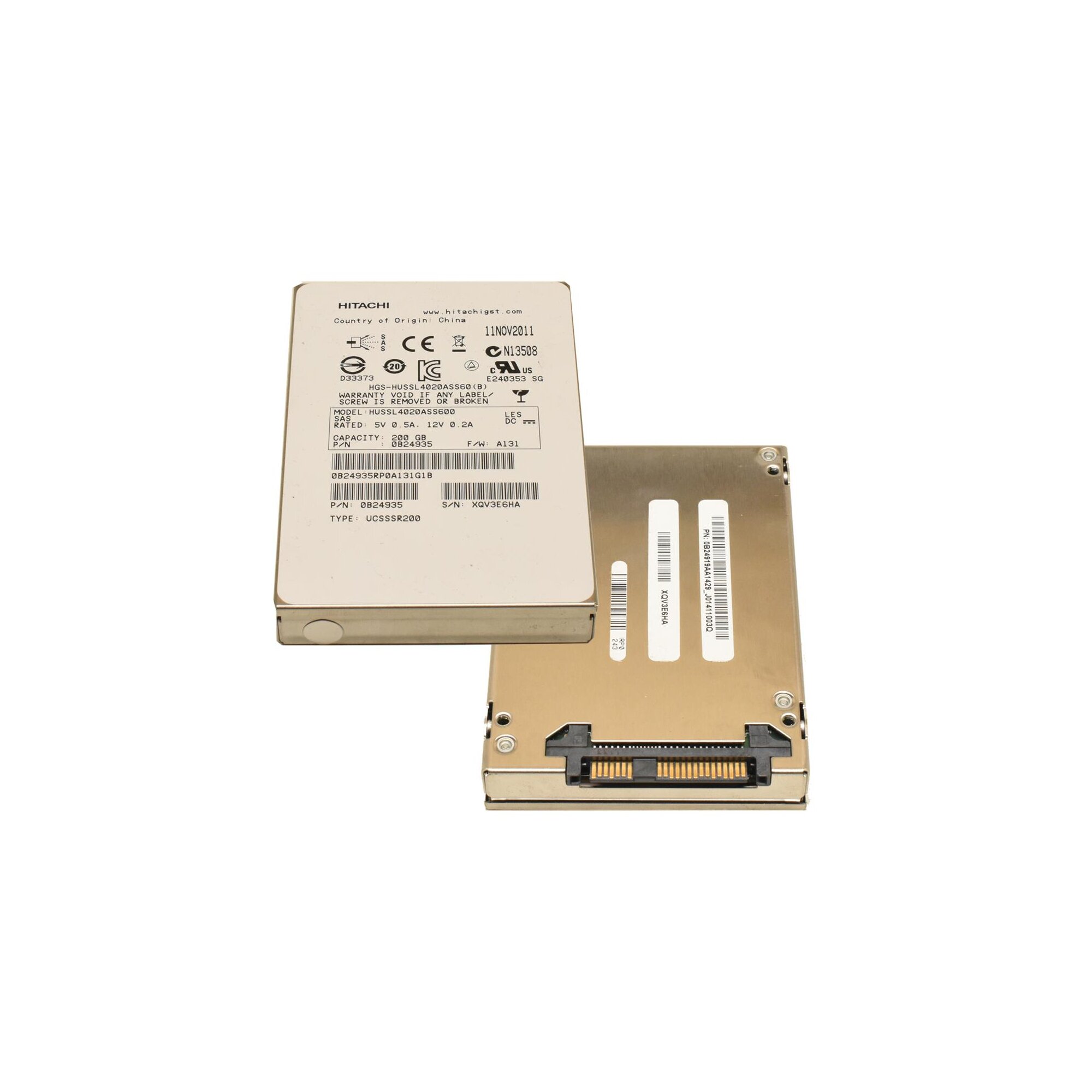 Hitachi 200 GB SSD Festplatte 2.5 Zoll SAS HUSSL4020ASS600 P/N 0B24935 ...
