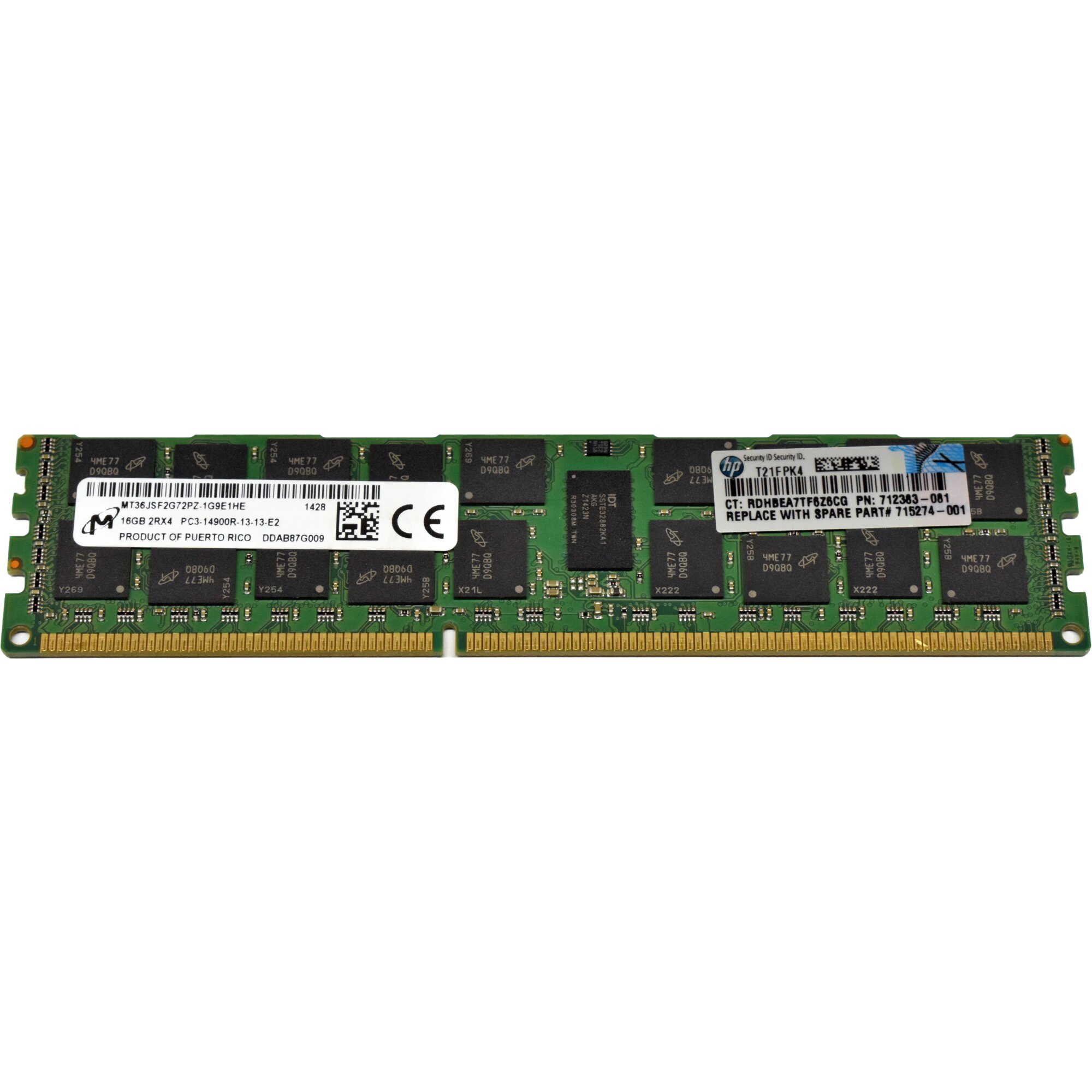 Micron 16 GB PC3-14900R 2Rx4 RAM REG ECC DDR3 MT36JSF2G72PZ-1G9E1