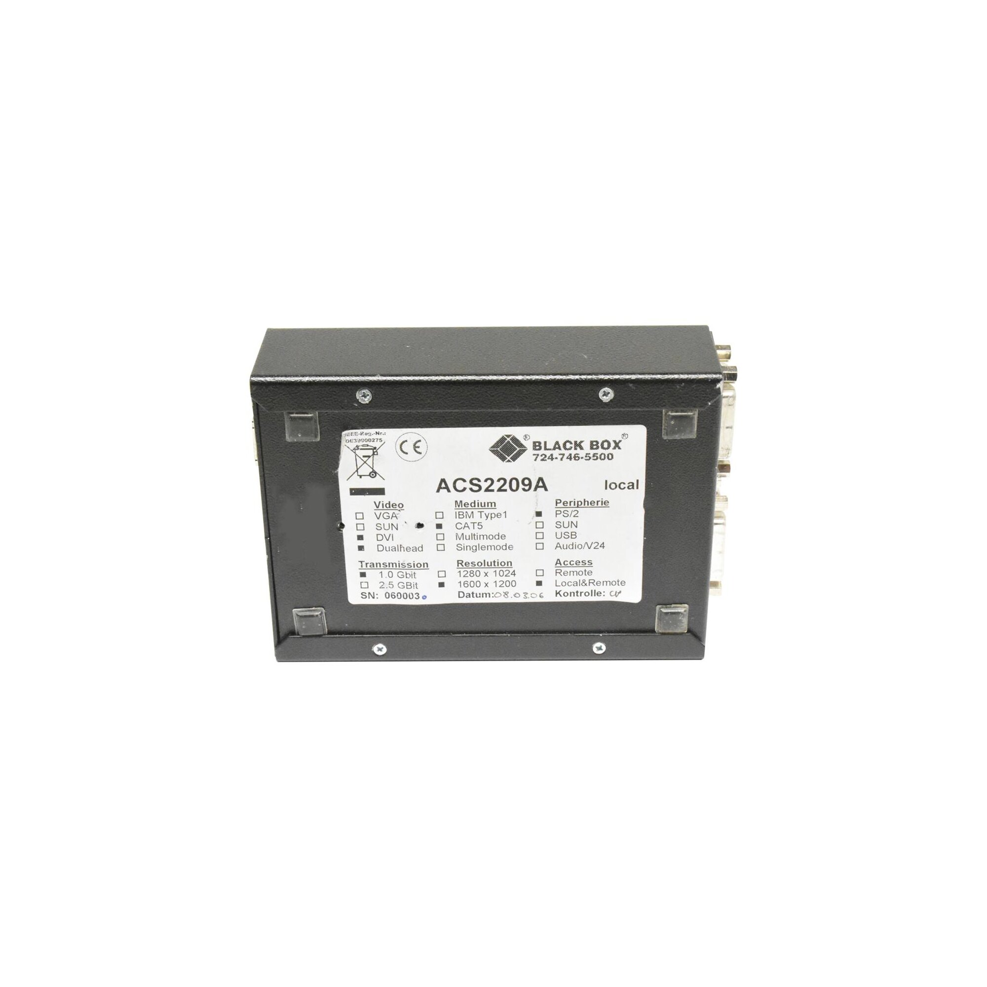 Black Box ACS2209A LOCAL Unit B-WARE without 5V Power Supply - Piospartslap