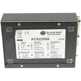 Black Box ACS2209A LOCAL Unit B-WARE without 5V Power Supply - Piospartslap