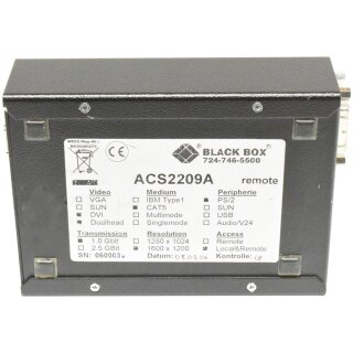 Black Box ACS2209A REMOTE Unit B-WARE without 5V Power Supply ...