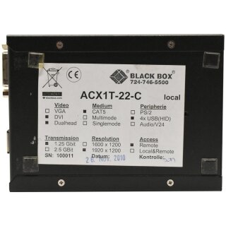 Black Box ACX1T-22-C LOCAL Unit B-WARE without 5V Power Supply ...